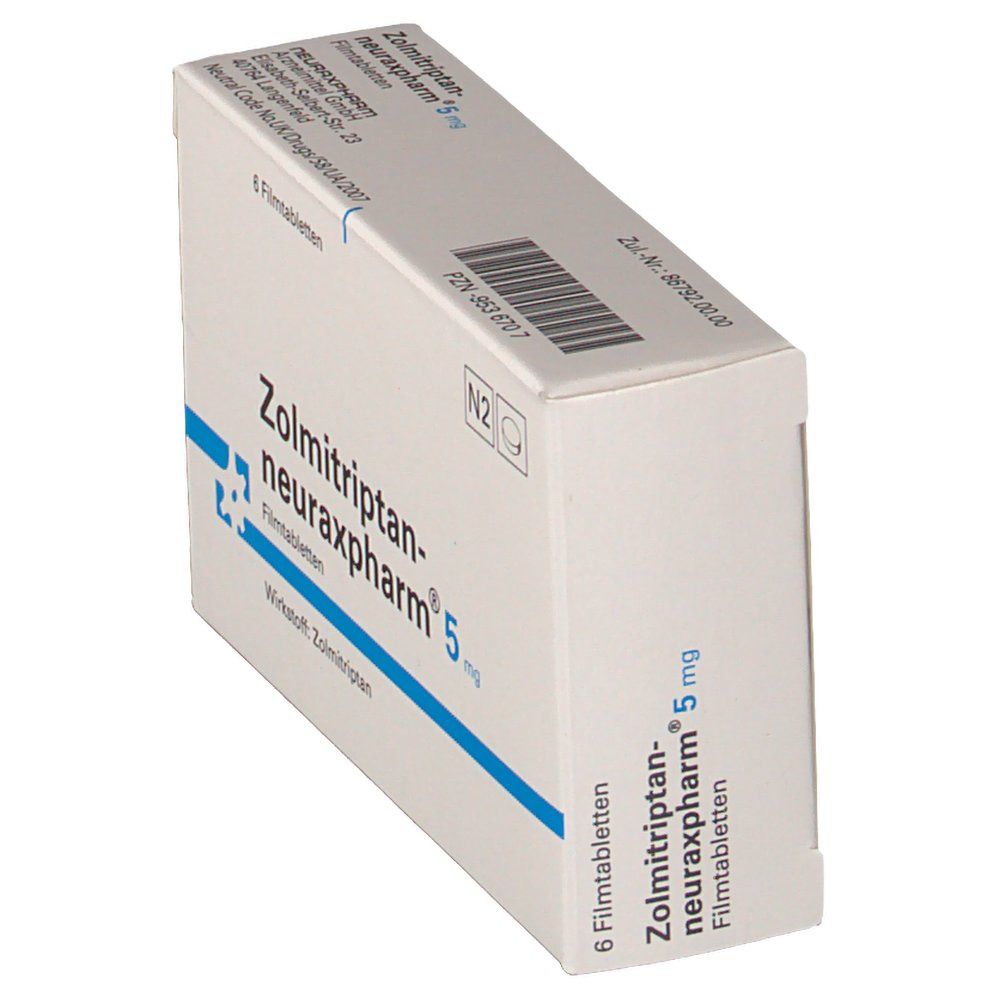 ZOLMITRIPTAN neuraxpharm 5 mg Filmtabletten 6 St mit dem E-Rezept ...