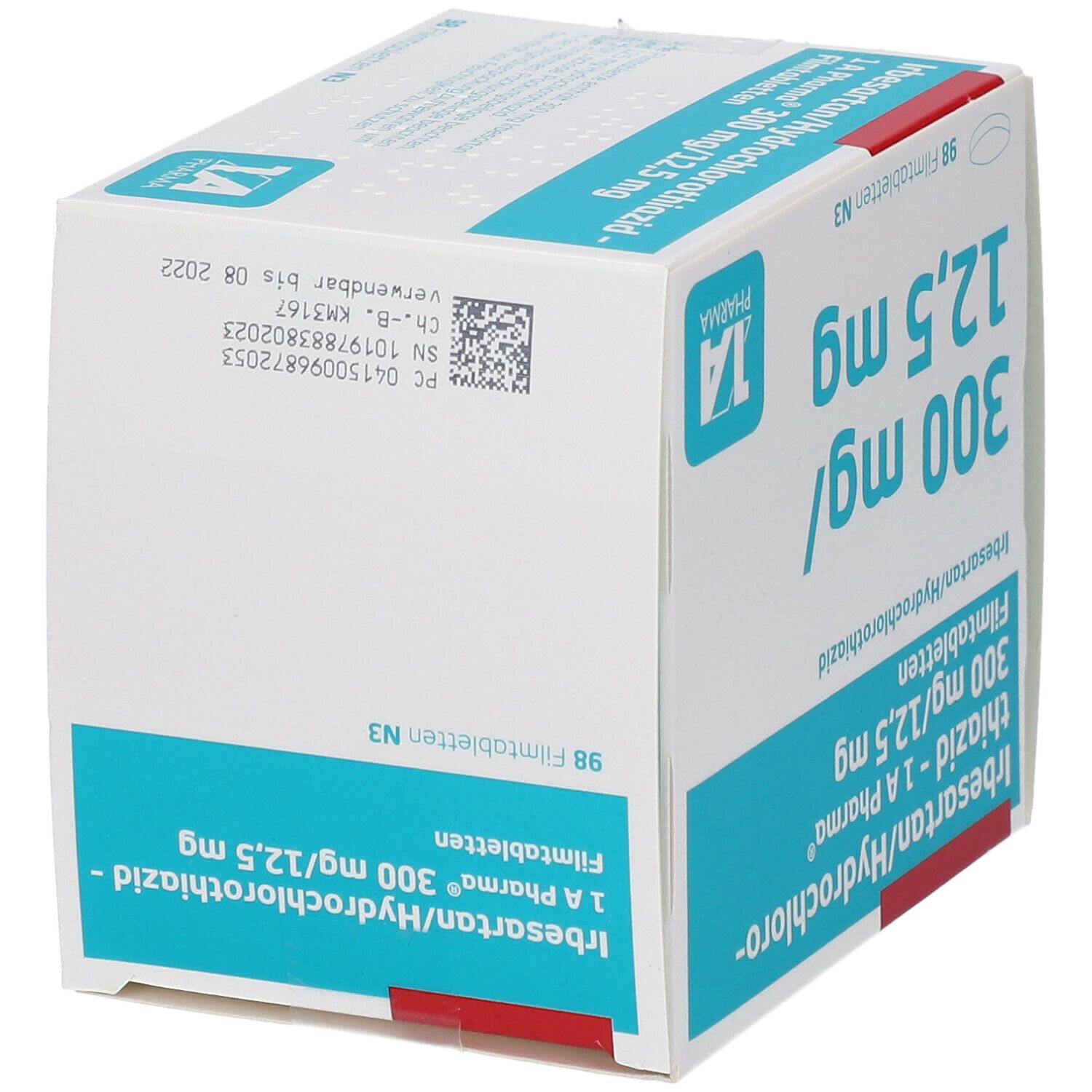 Irbesartan/Hct 1A 300/12.5 98 St mit dem E-Rezept kaufen - Shop Apotheke