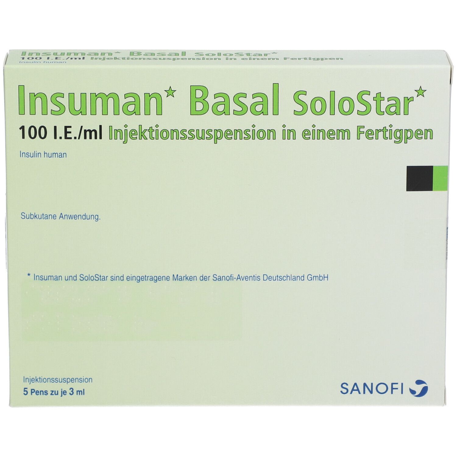 Insuman Basal 100 I.E./ml SoloStar 5x3 ml mit dem E-Rezept kaufen ...