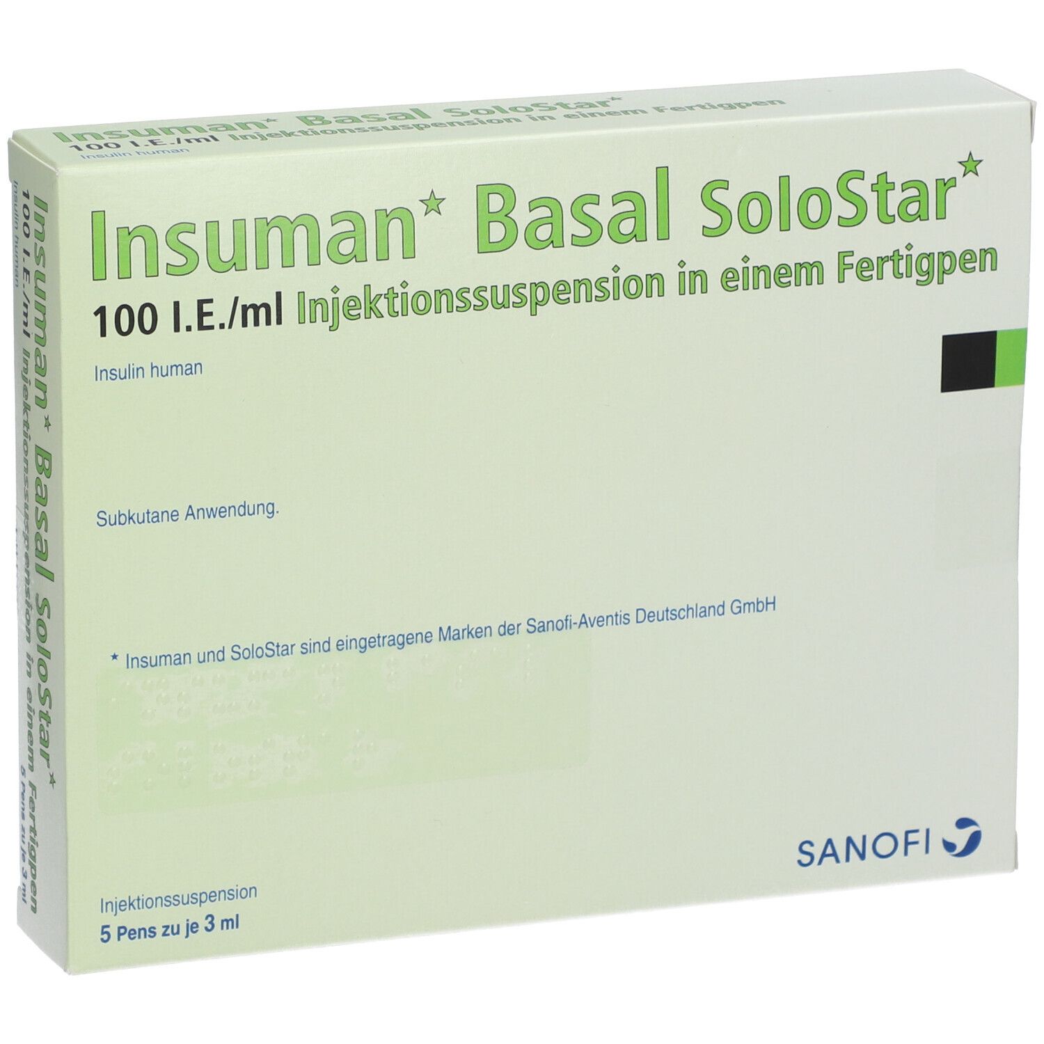 Insuman Basal 100 I.E./ml SoloStar 5x3 ml mit dem E-Rezept kaufen ...