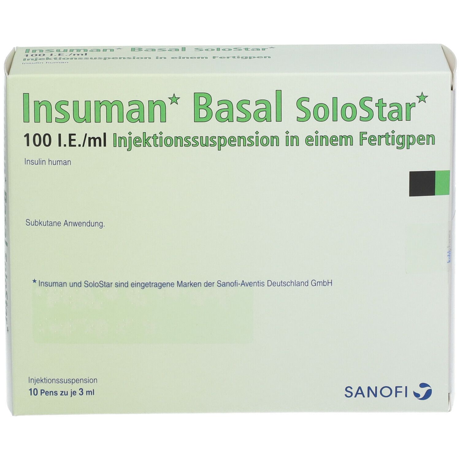Insuman Basal 100 I.E./ml SoloStar 10x3 ml mit dem E-Rezept kaufen ...