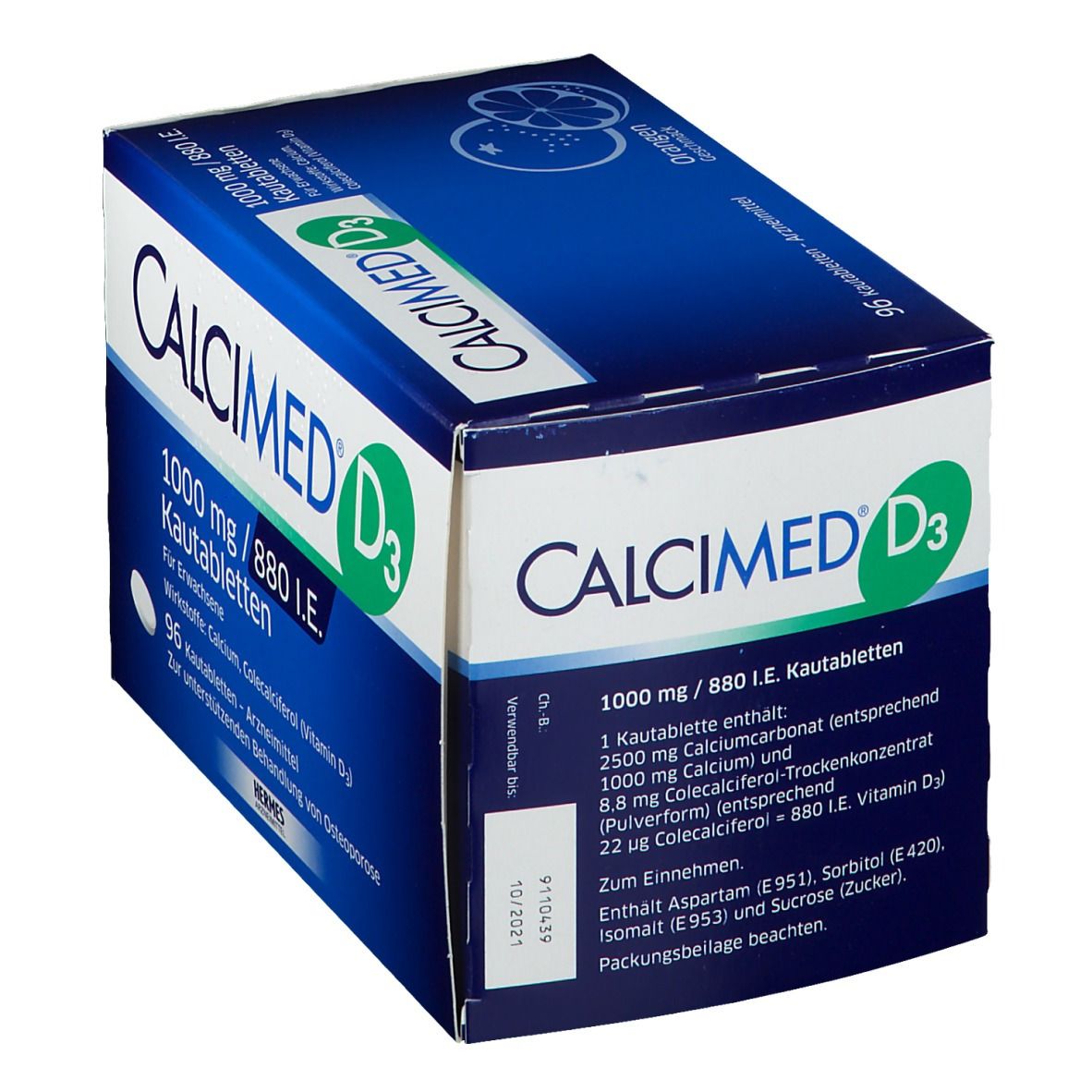 CALCIMED® D3 1000mg / 880 I.E. Kautabletten 96 St - Shop Apotheke