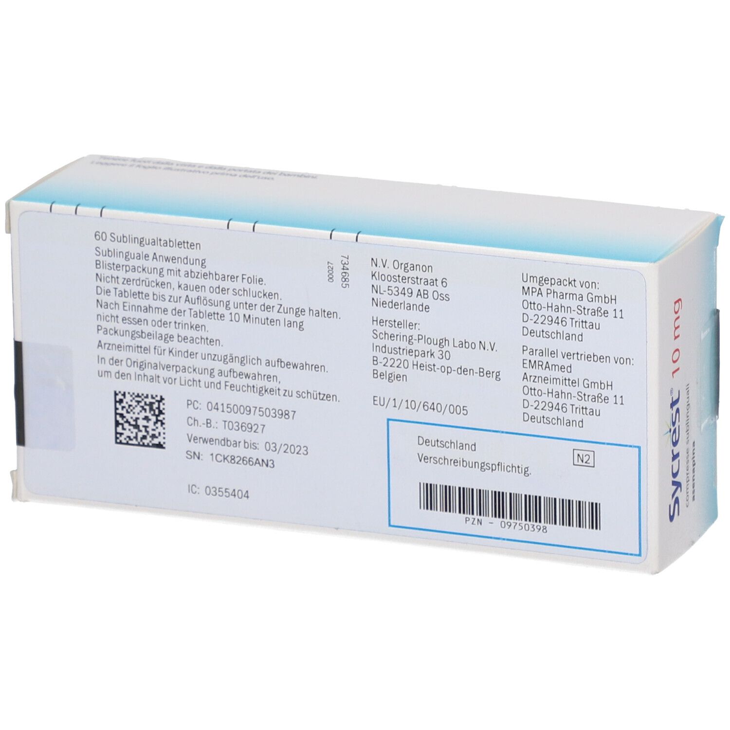 Sycrest® 10 mg 60 St mit dem E-Rezept kaufen - Shop Apotheke