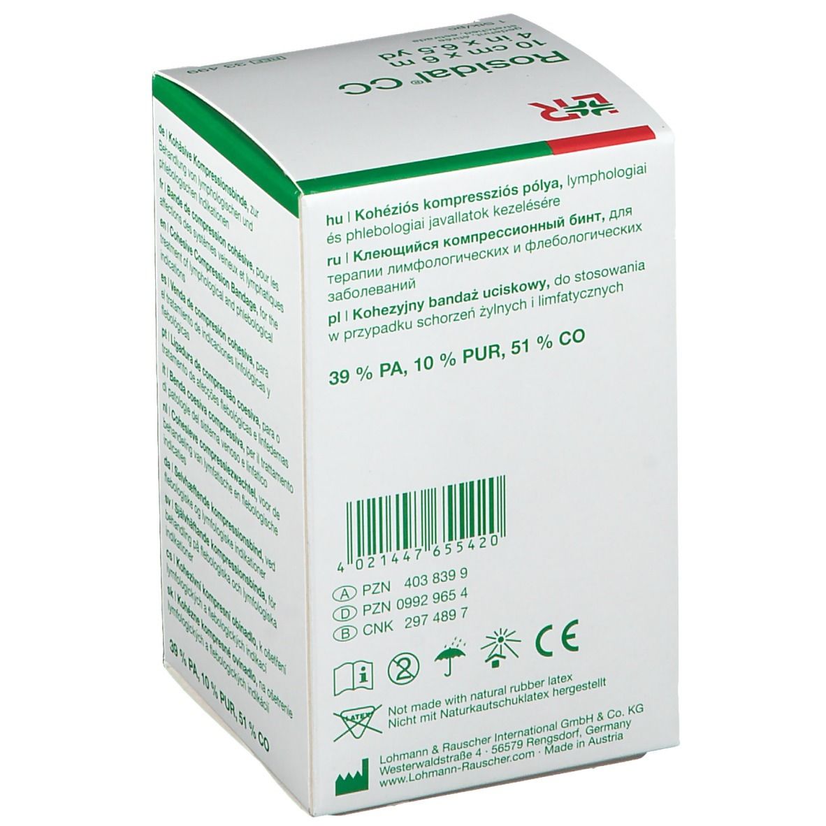 ROSIDAL CC kohäsive Kompressionsbinde 10 cm x 6 m 1 St - Shop Apotheke