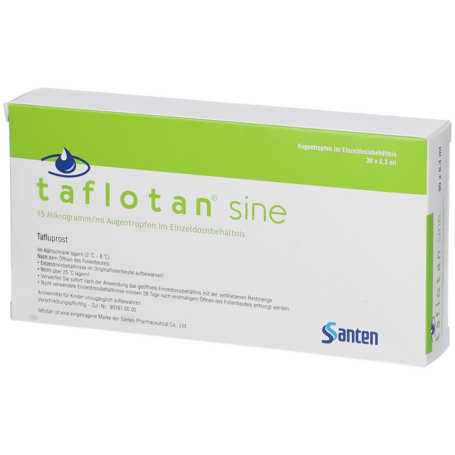 TAFLOTAN sine 15 µg/ml Augentr.im Einzeldosisbeh. 30x0,3 ml mit dem E ...
