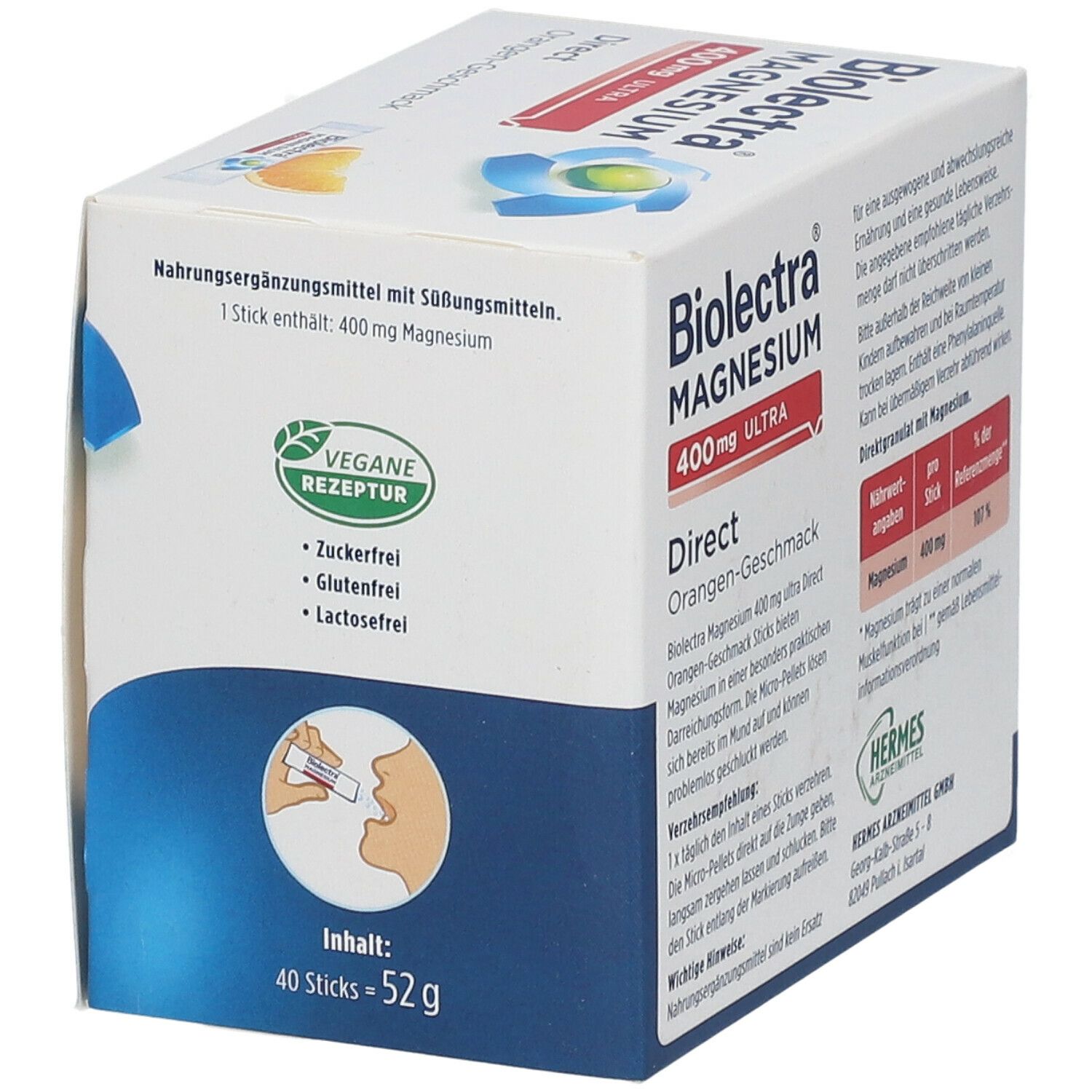 Biolectra® Magnesium ultra Direct 400 mg Orange 40 St - shop-apotheke.com