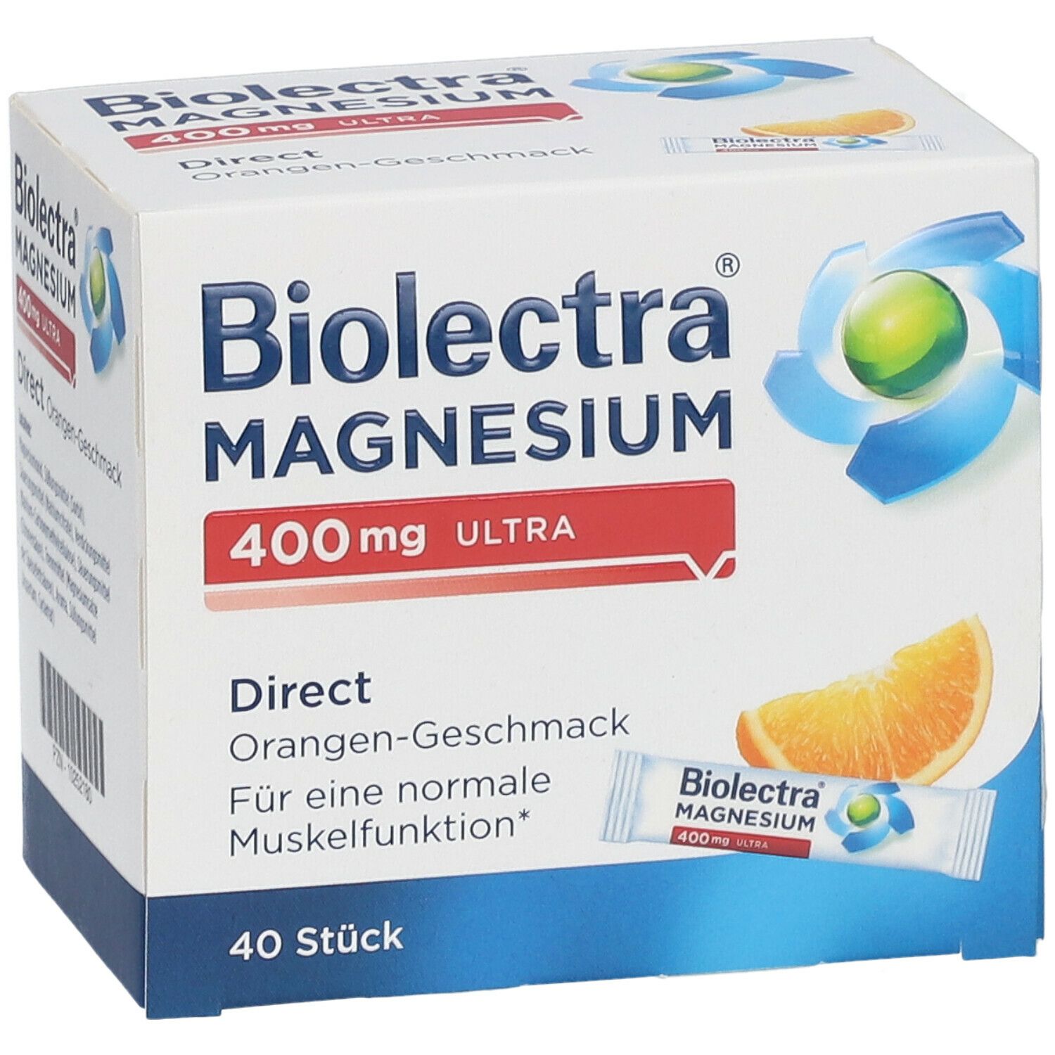 Biolectra® Magnesium ultra Direct 400 mg Orange 40 St - shop-apotheke.com