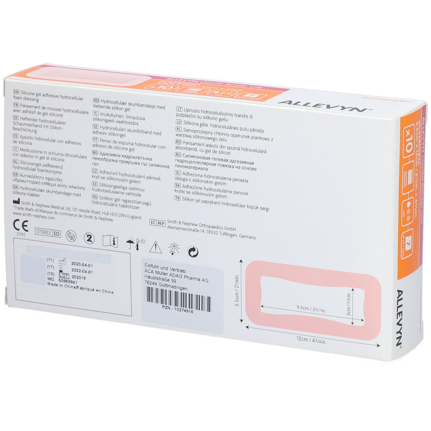 ALLEVYN GENTLE BORDER LITE 10 St - Shop Apotheke