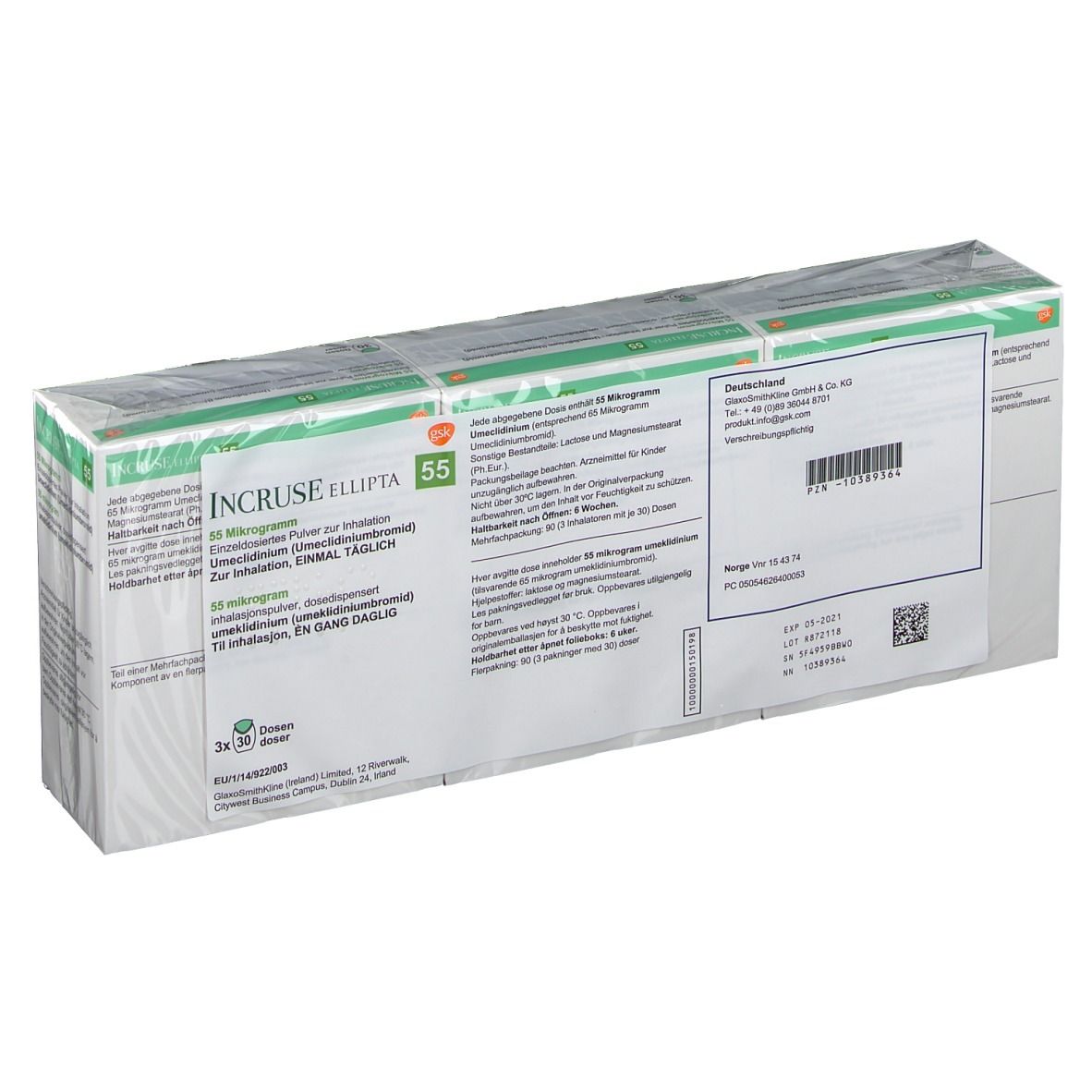 INCRUSE ELLIPTA 55 µg 3 St mit dem E-Rezept kaufen - Shop Apotheke