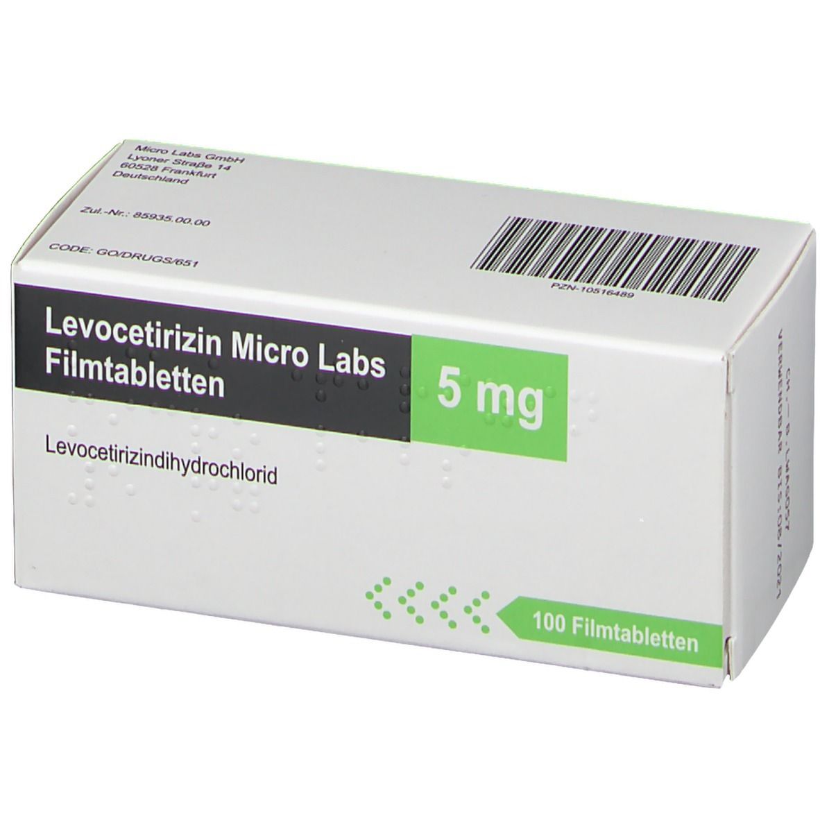 LEVOCETIRIZIN MICRO LAB5MG 100 St mit dem E-Rezept kaufen - Shop Apotheke
