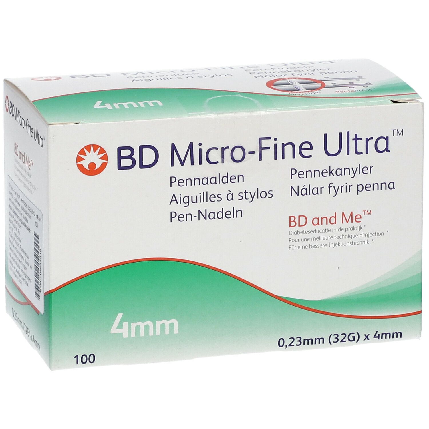 BD Micro-Fine Ultra™ + Pen Nadeln 0,23 x 4 mm 32 G 100 St - Shop Apotheke