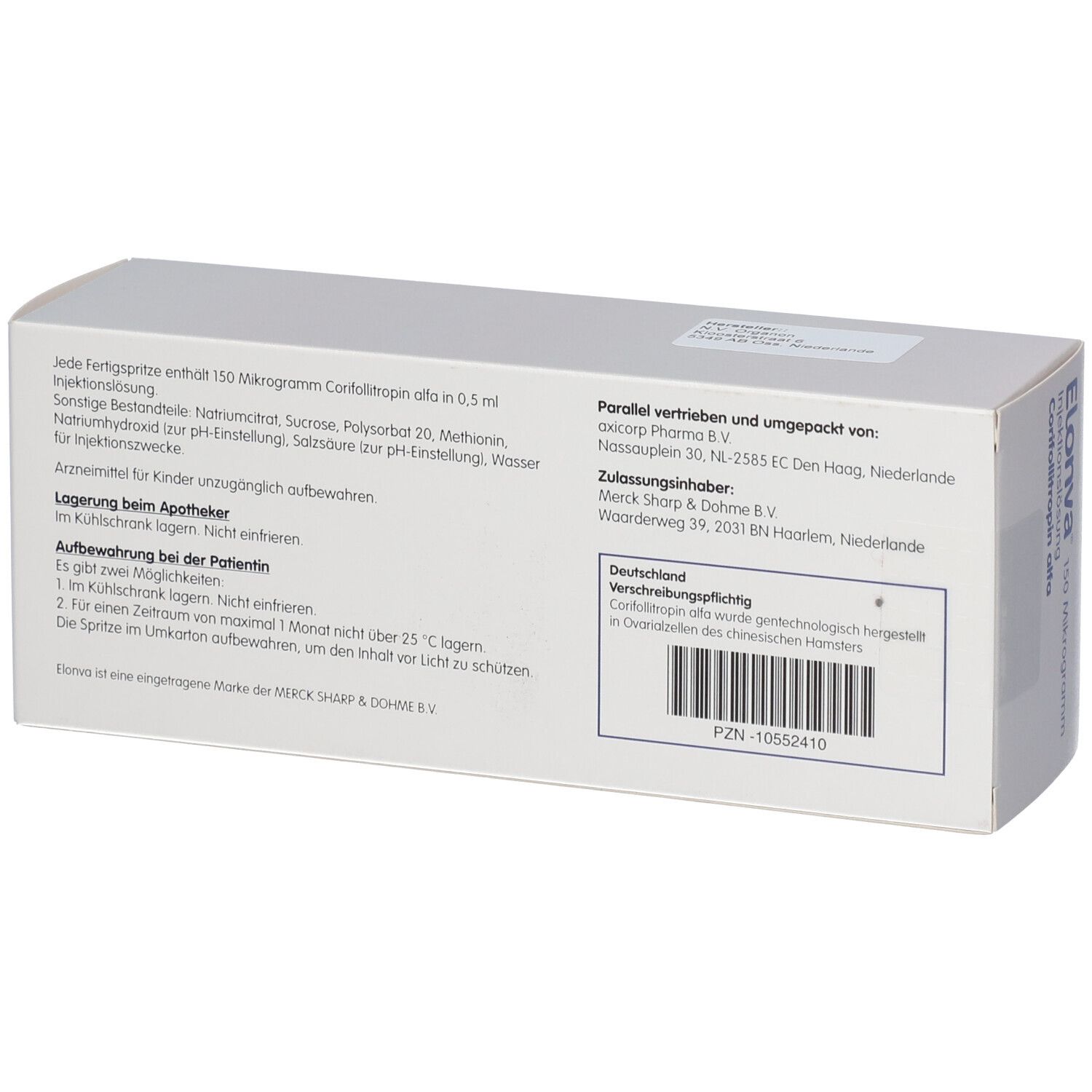 ELONVA 150 Mikrogramm Injektionslsg.i.e.Fertigspr. 0,5 ml mit dem E ...