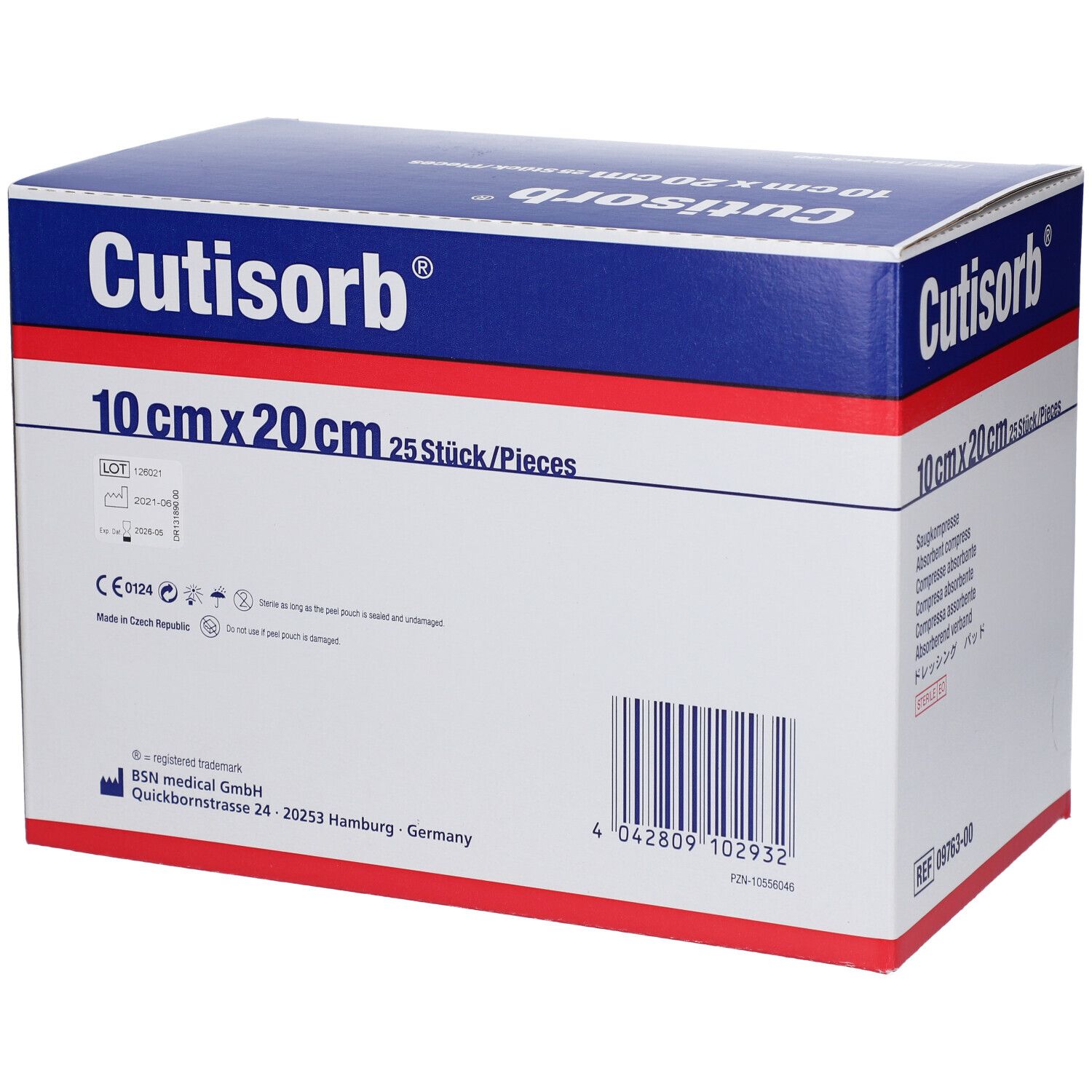 Cutisorb® Saugkompresse steril 10 cm x 20 cm 25 St - Shop Apotheke