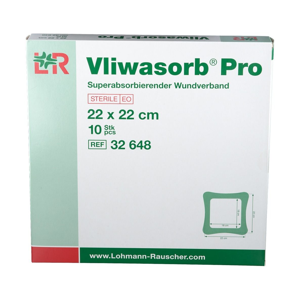 Vliwasorb® Pro Superabsorbierender Wundverband 22 x 22 cm 10 St - shop ...