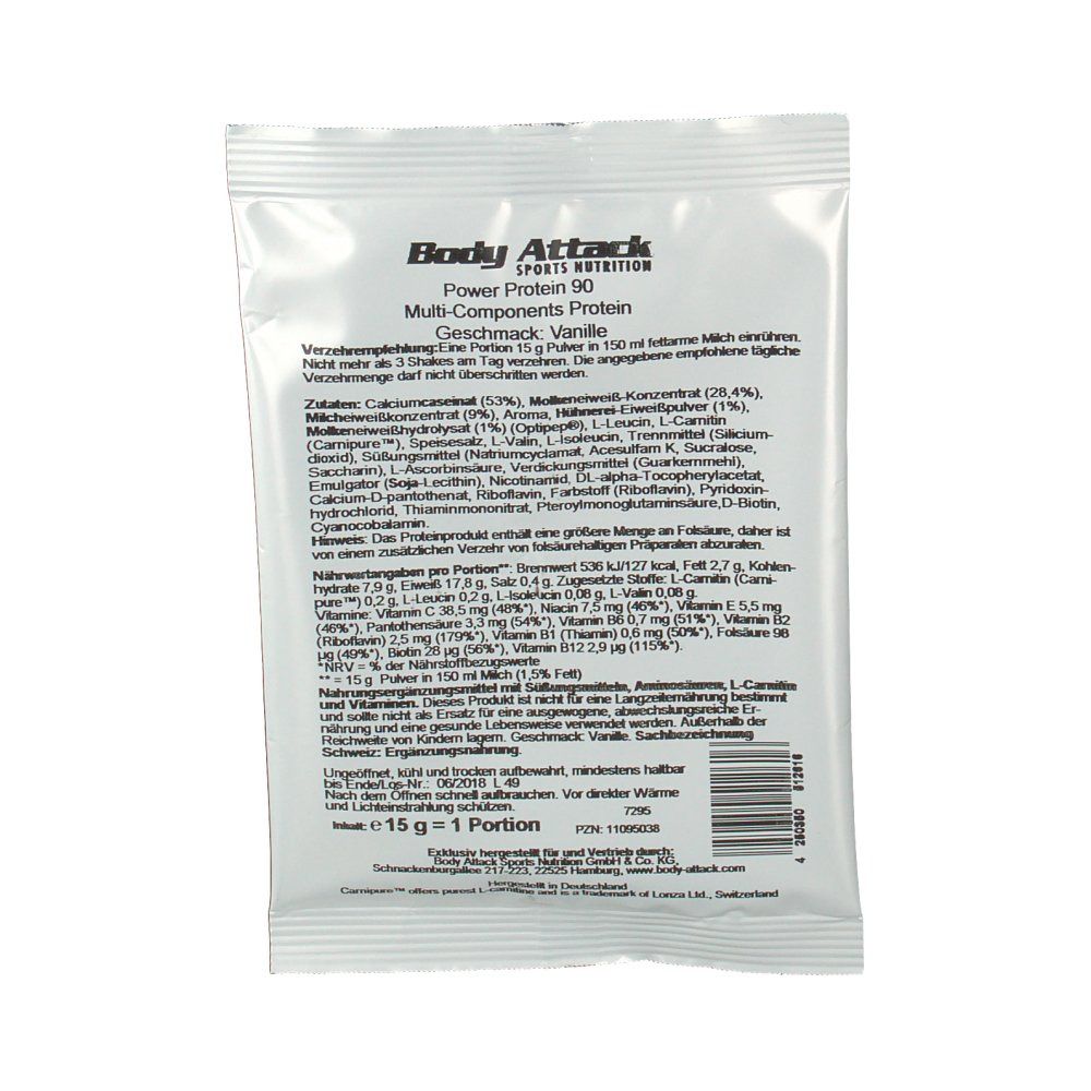 Body Attack Power Protein 90 Vanilla Cream 15 g - Shop Apotheke