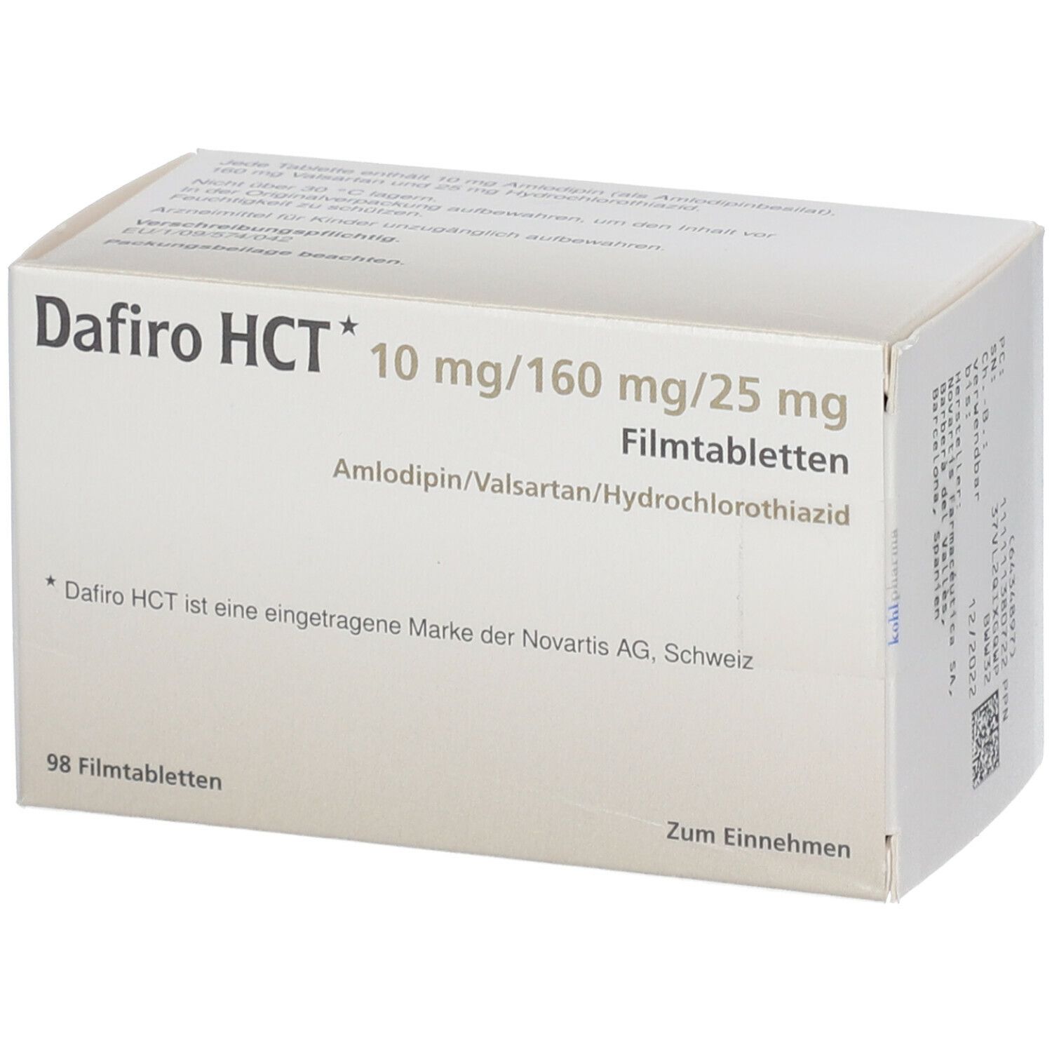 Dafiro HCT 10 mg/160 mg/25 mg 98 St mit dem E-Rezept kaufen - Shop Apotheke