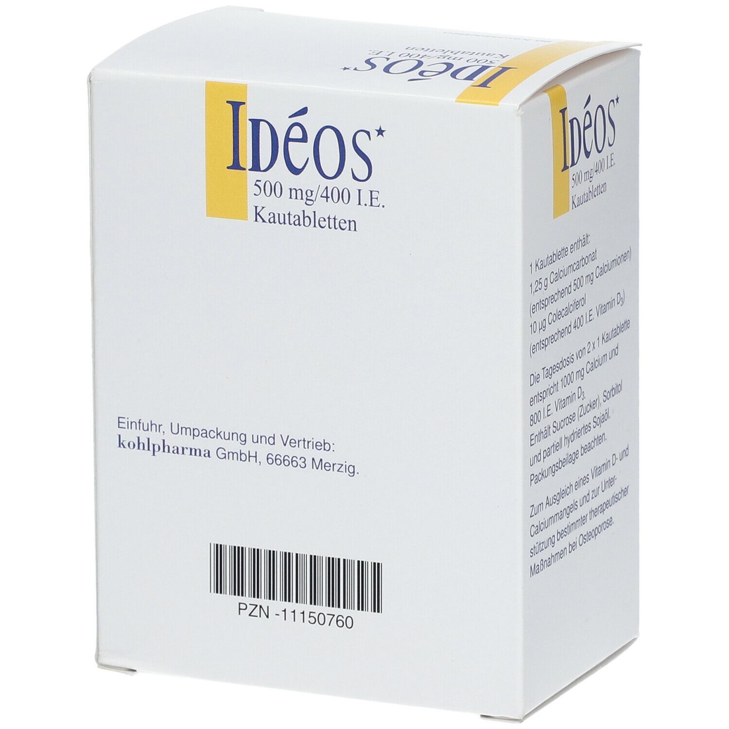 IDÉOS 500 mg/400 I.E 90 St - Shop Apotheke