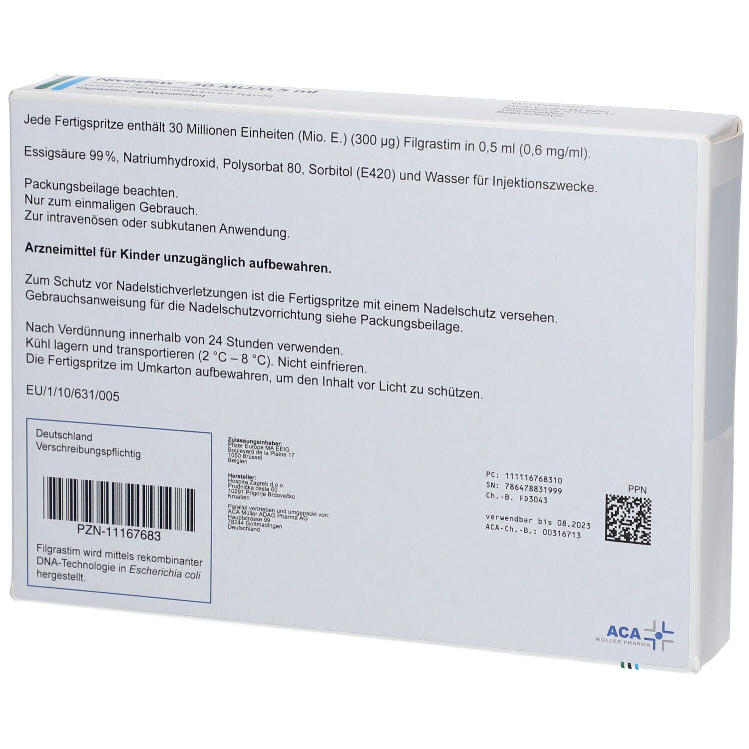 Nivestim® 30Mio.E/0.5Ml 5 St mit dem E-Rezept kaufen - Shop Apotheke