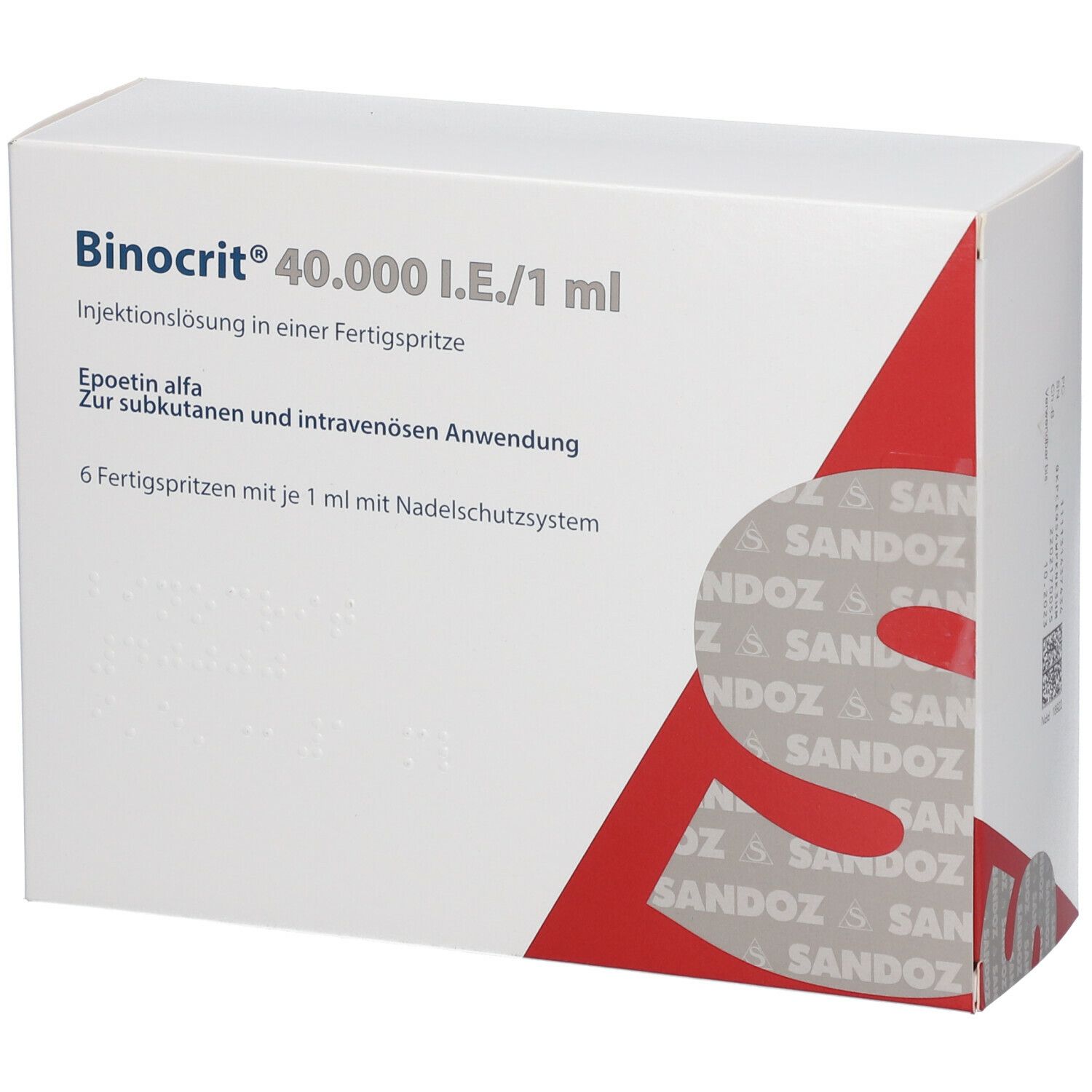 BINOCRIT 40.000 I.E./1 ml Inj.-Lsg.i.e.Fertigspr. 6x1 ml mit dem E ...