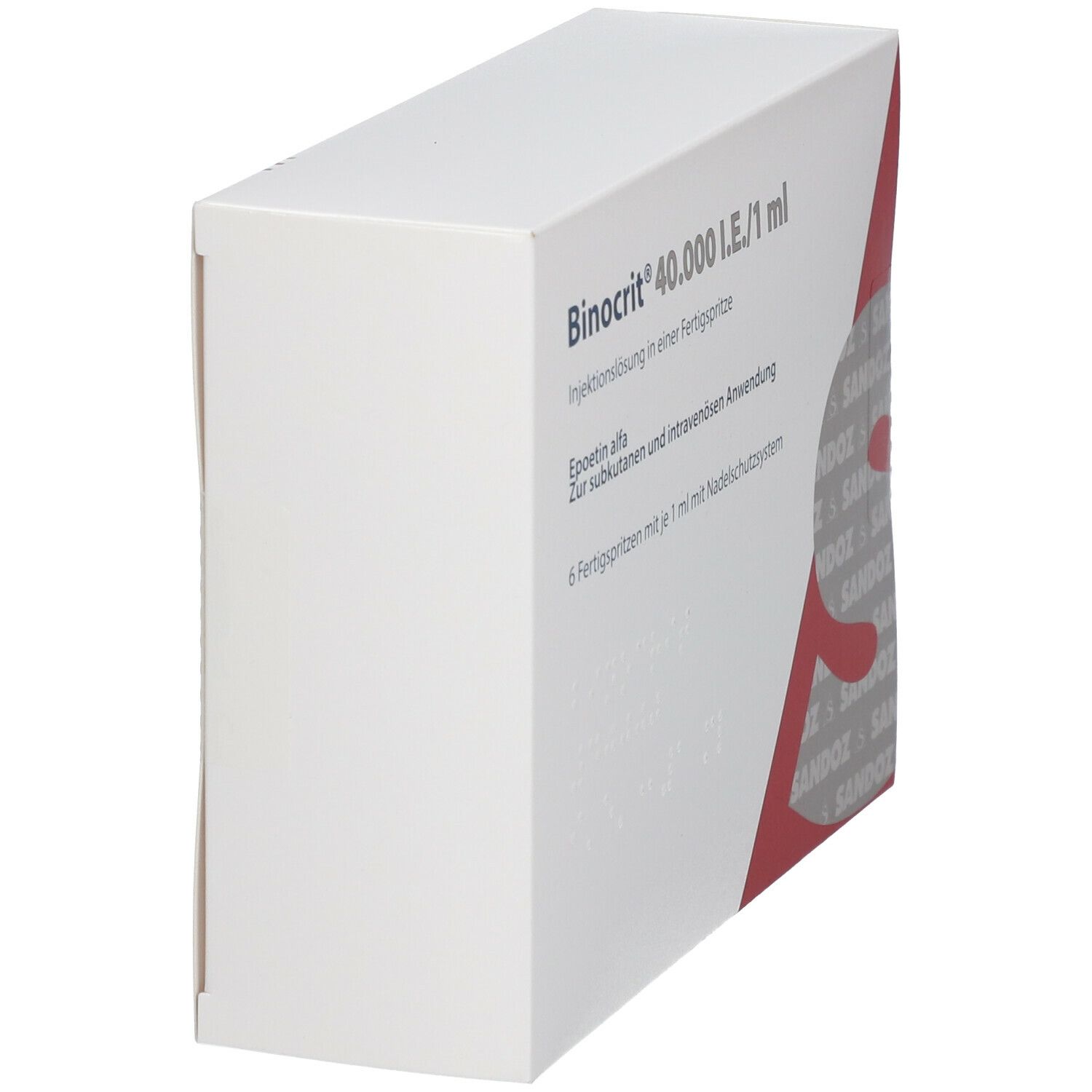 BINOCRIT 40.000 I.E./1 ml Inj.-Lsg.i.e.Fertigspr. 6x1 ml mit dem E ...