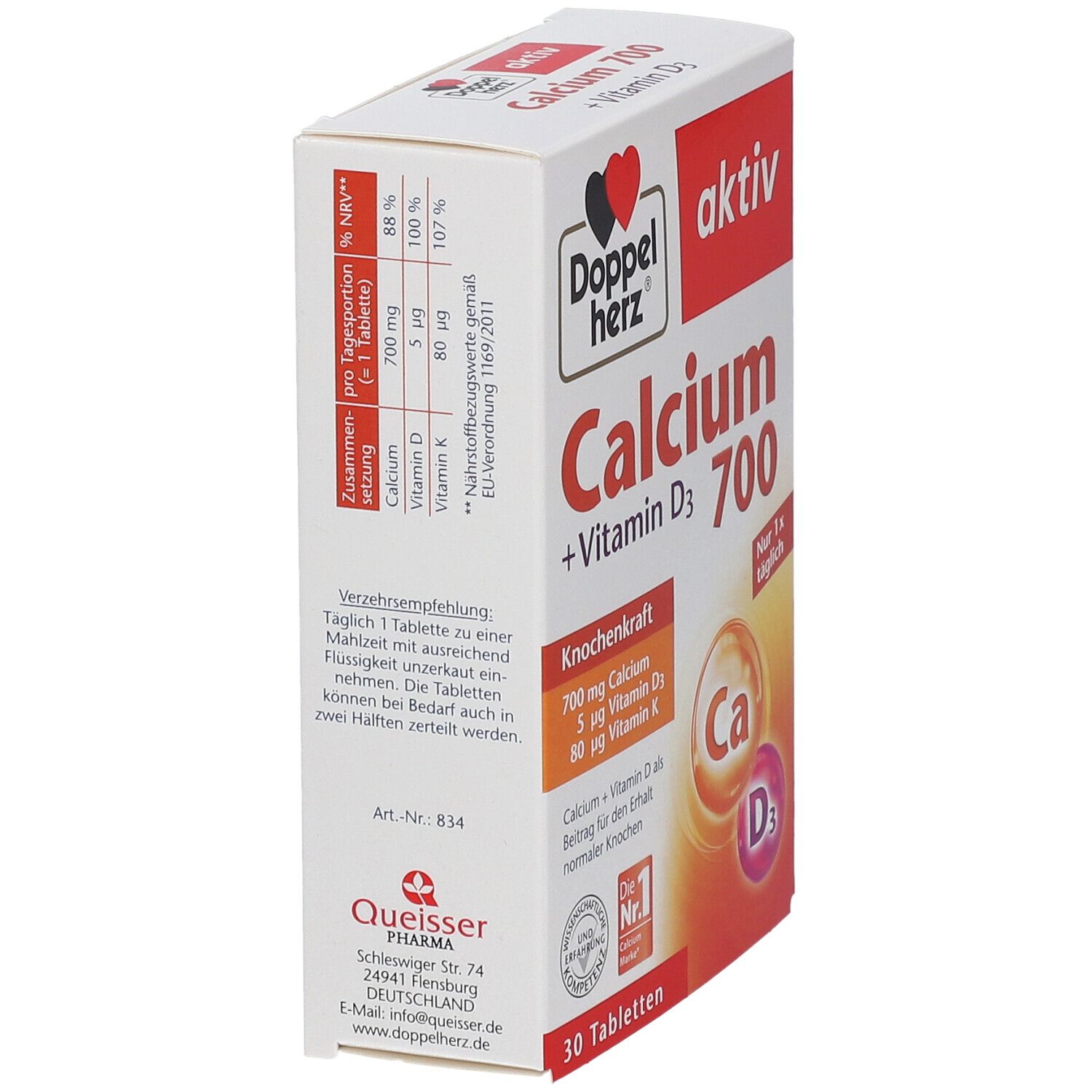 Doppelherz® aktiv Calcium 700 + Vitamin D3 30 St - shop-apotheke.com