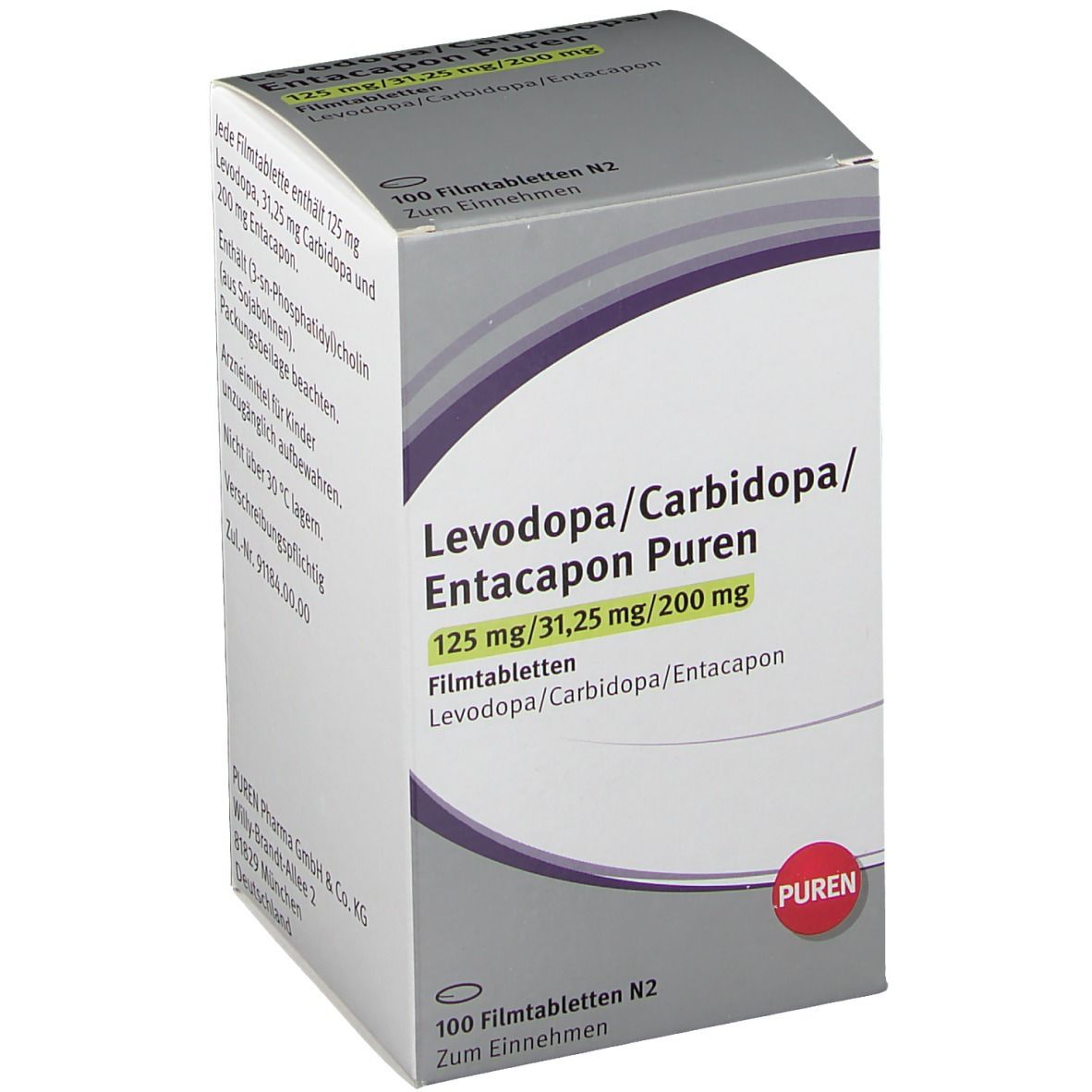 LEVODOPA/Carbidopa/Entacapon Puren 125/31,25/200 100 St mit dem E ...