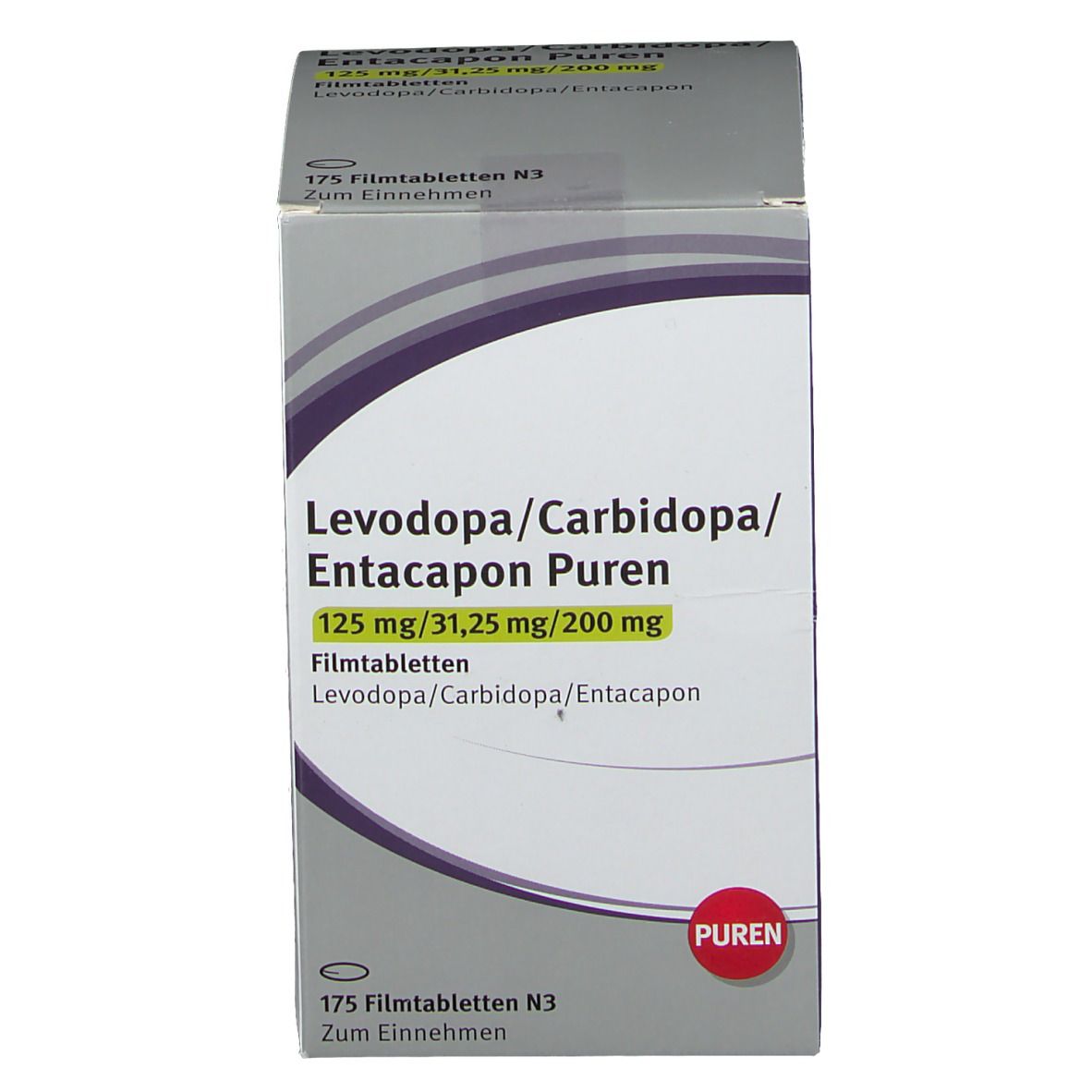 Levodopa/Carbidopa/Entacapon PUREN 125mg/31,25 mg/200 mg 175 St mit dem ...