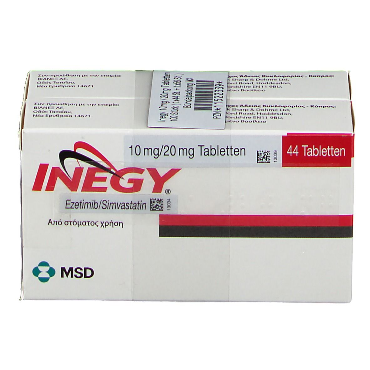 INEGY® 10 mg/20 mg 100 St mit dem E-Rezept kaufen - Shop Apotheke