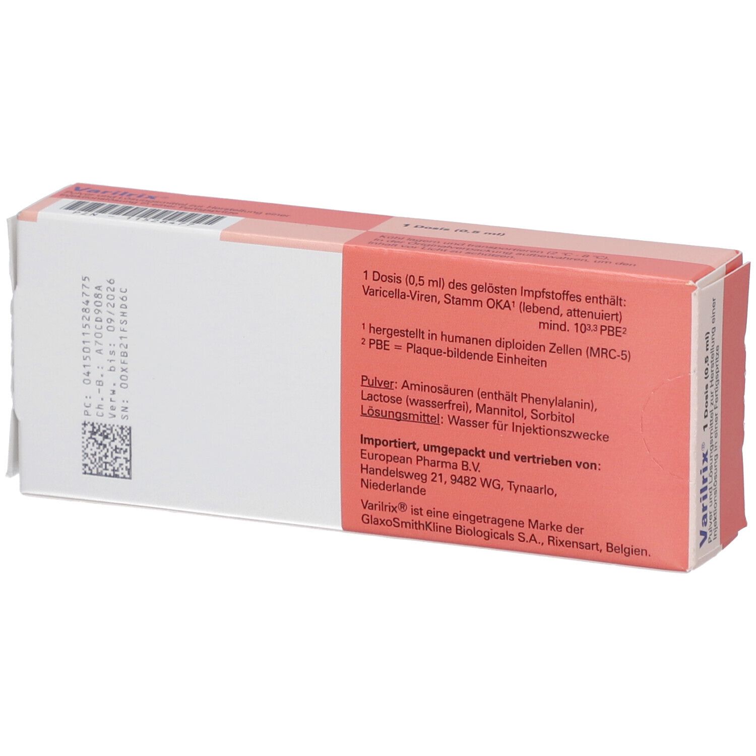 VARILRIX Fertigspritze Plv.u.LM z.Her.e.Inj.-Lsg. 1 St mit dem E-Rezept ...