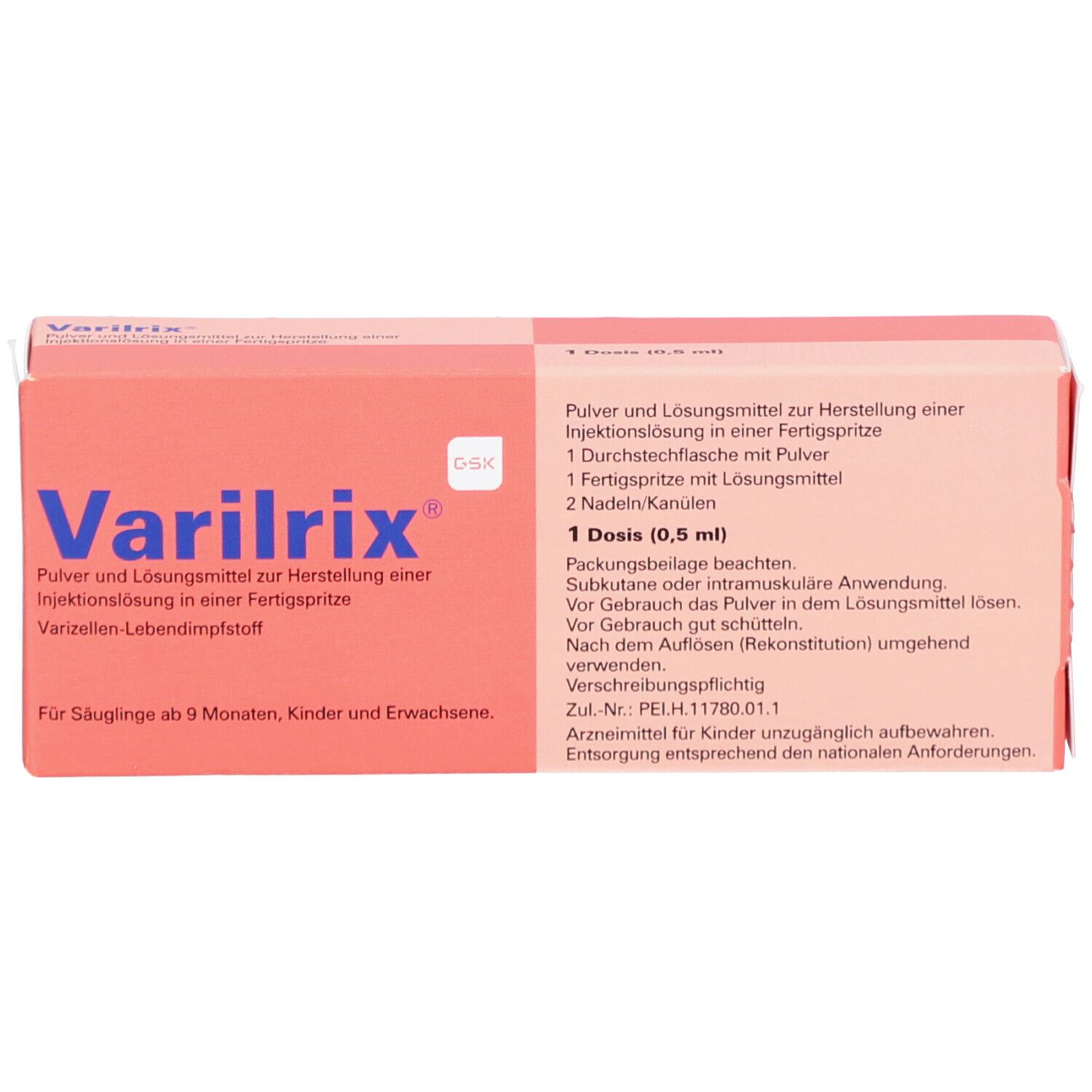 VARILRIX Fertigspritze Plv.u.LM z.Her.e.Inj.-Lsg. 1 St mit dem E-Rezept ...