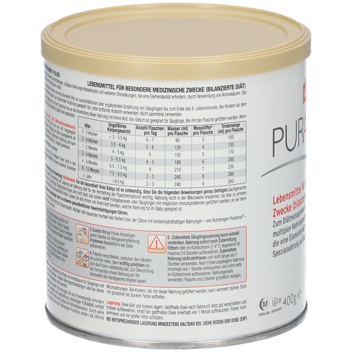 Nutramigen Puramino Spezialnahrung von Geburt an 1x400 g - shop-apotheke.at