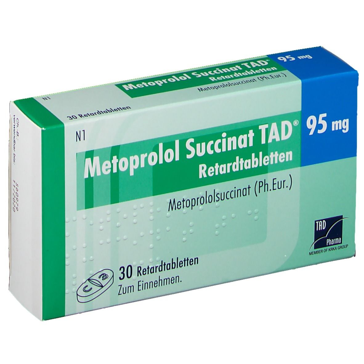 METOPROLOL SUCCINAT TAD 95 mg Retardtabletten 30 St mit dem E-Rezept ...