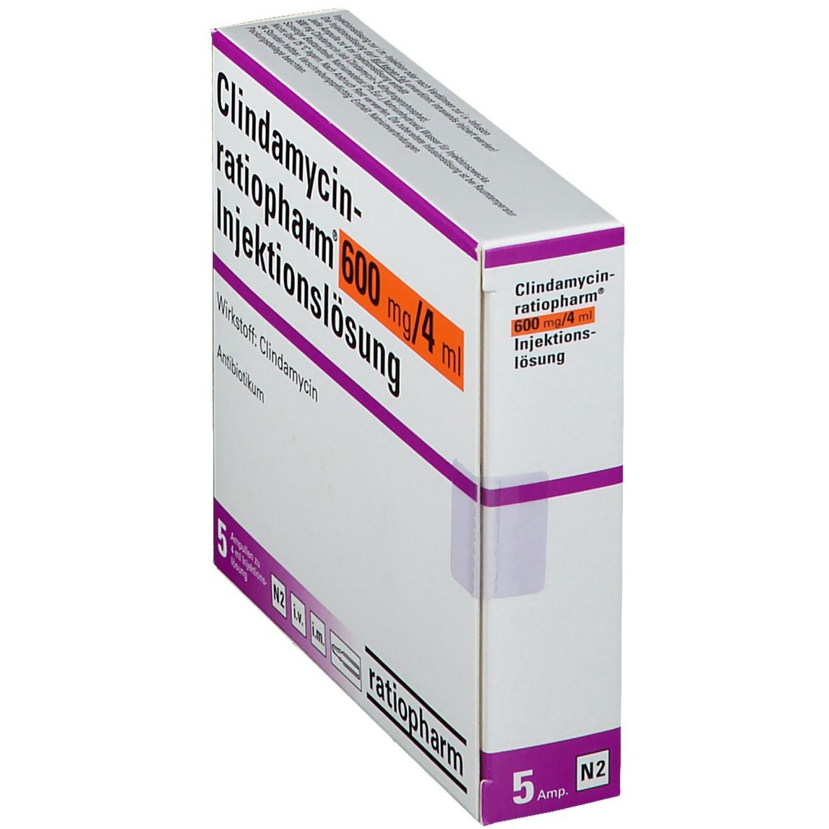 Clindamycin-ratiopharm® 600 mg/4 ml 5 St - shop-apotheke.com