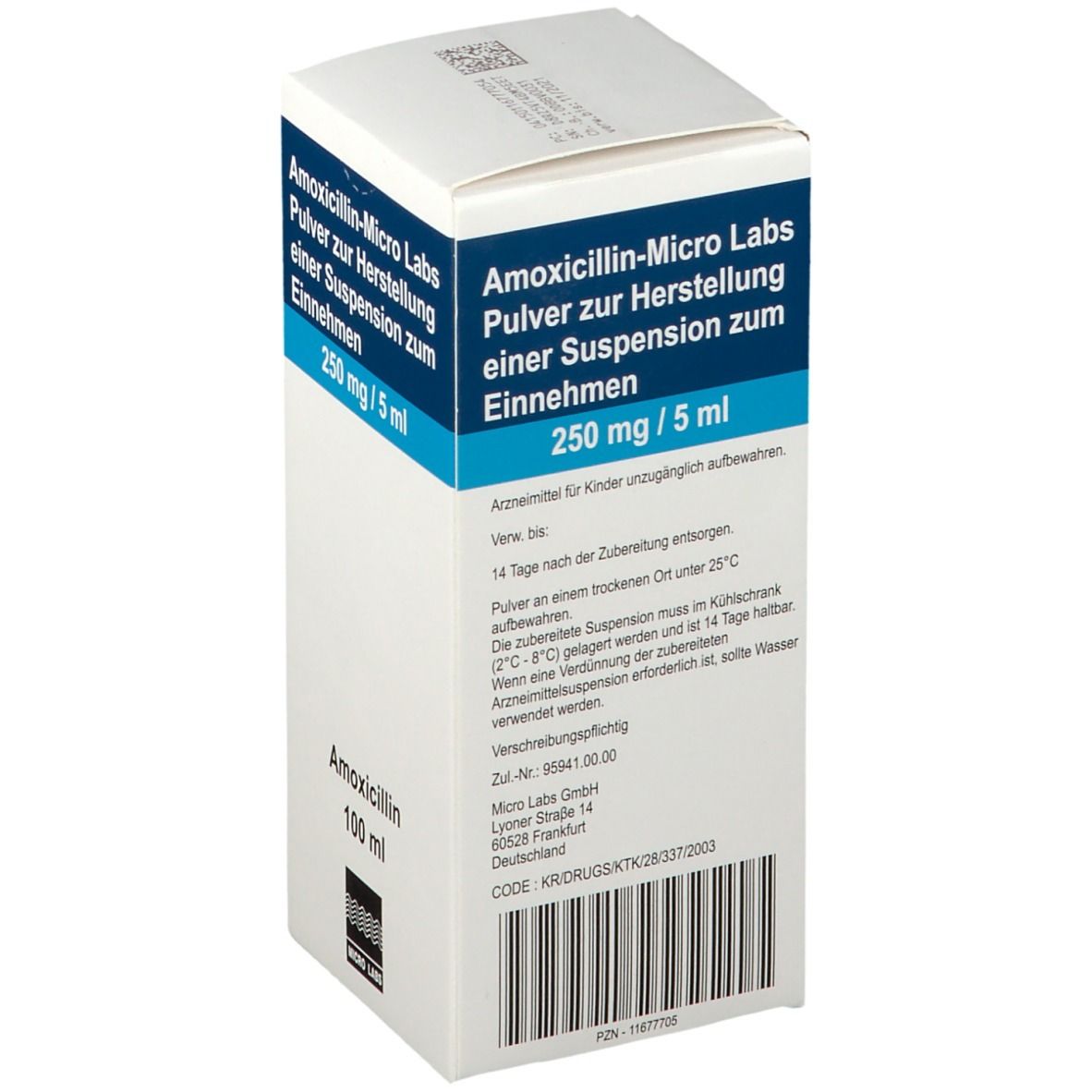 Amoxicillin-Micro Labs 250 mg/5 ml 100 ml mit dem E-Rezept kaufen ...