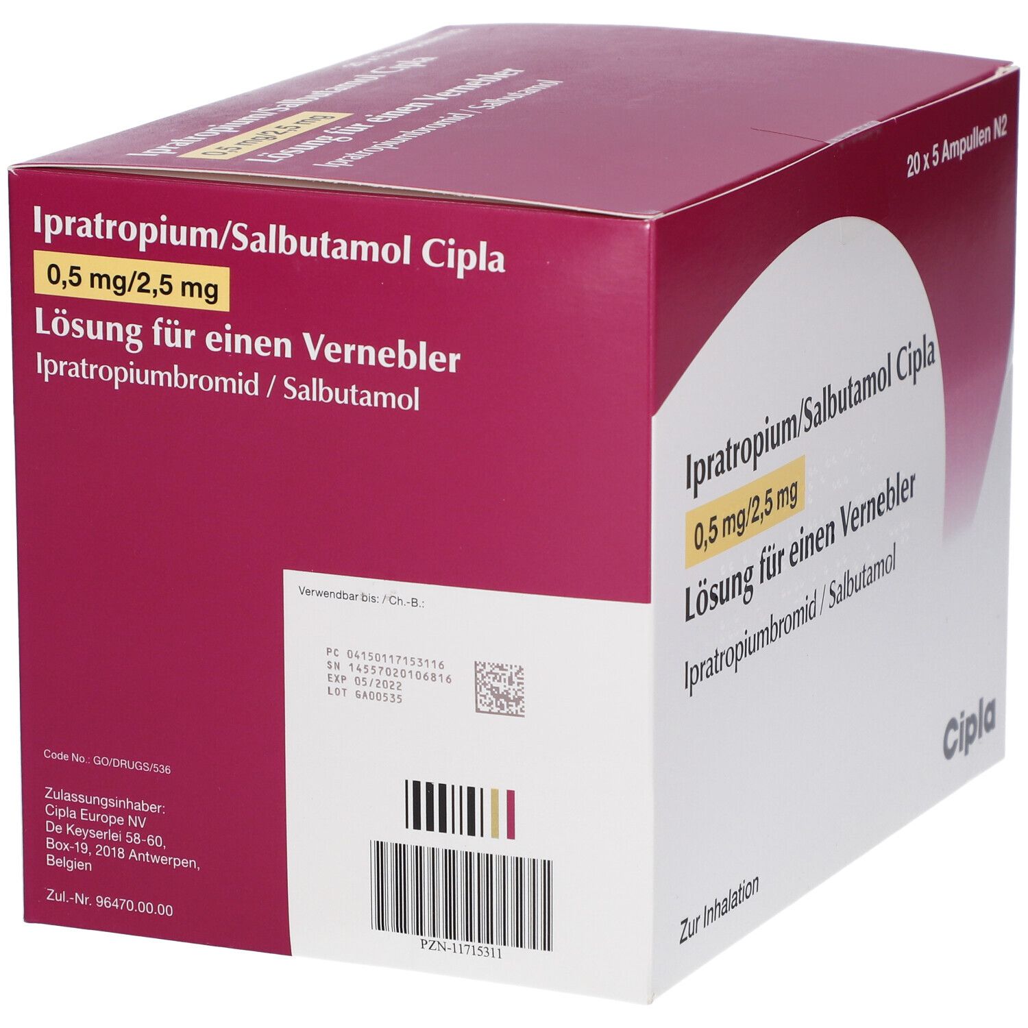Ipratropium Salbutamol Cipla 0 5 Mg 2 5 Mg 100 St Mit Dem E Rezept Ipratropium Salbutamol Cipla 0 5 Mg 2 5 Mg 100 St Mit Dem E Rezept
