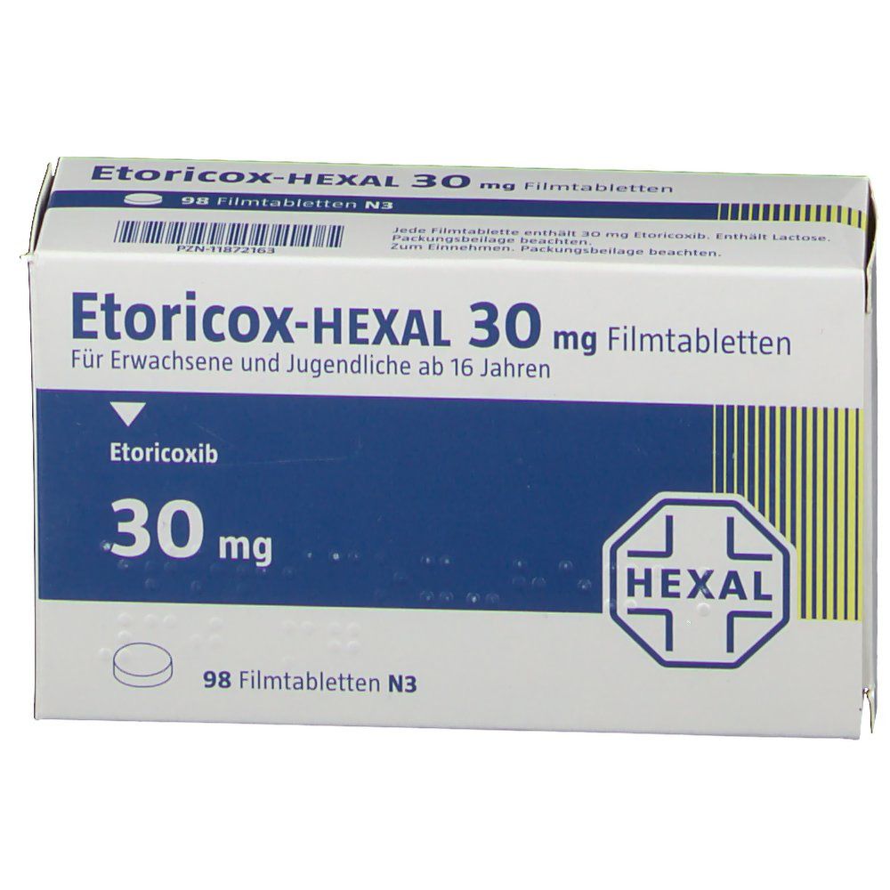 Etoricox-HEXAL 30 mg 98 St mit dem E-Rezept kaufen - Shop Apotheke
