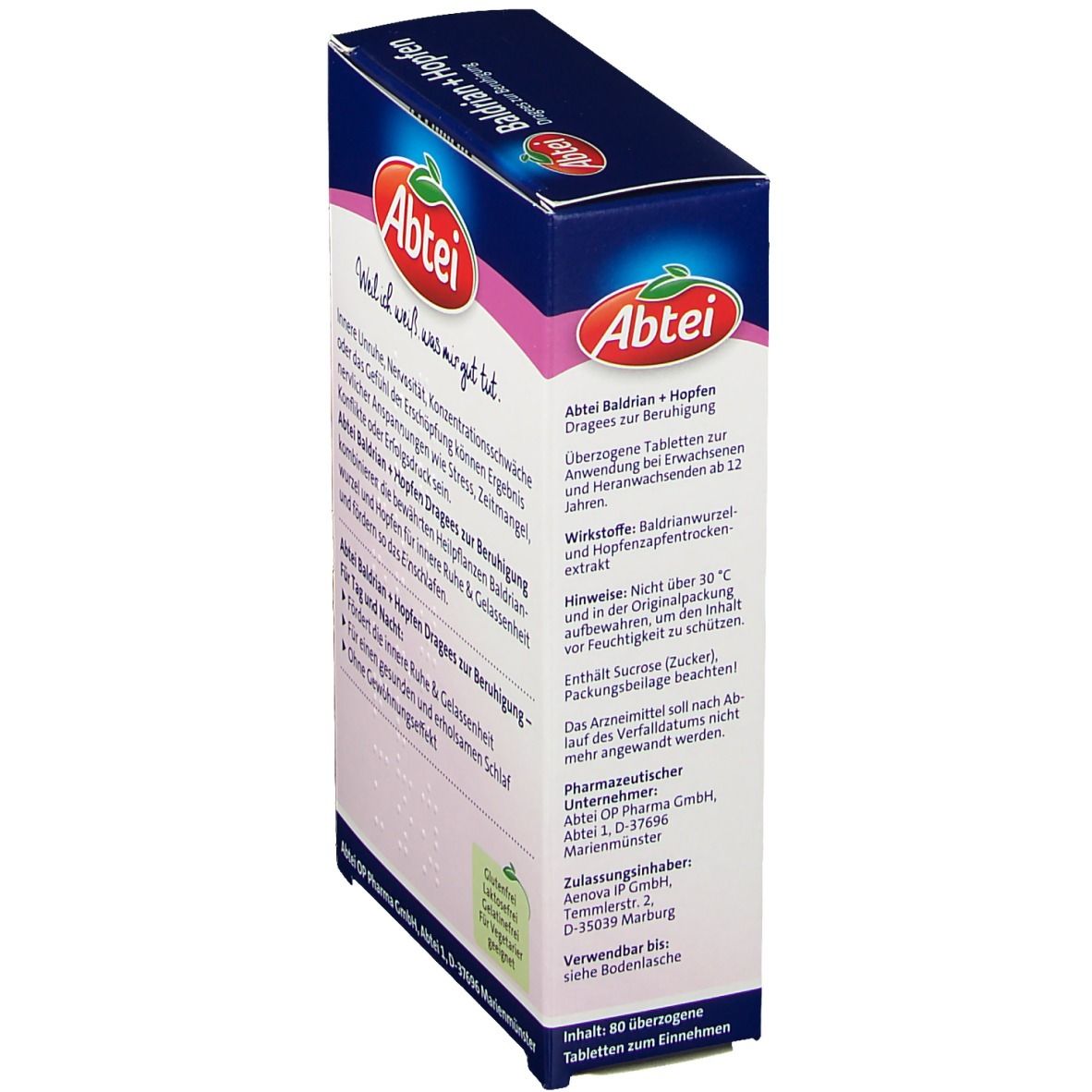 Abtei Baldrian + Hopfen Dragees zur Beruhigung 80 St - Shop Apotheke