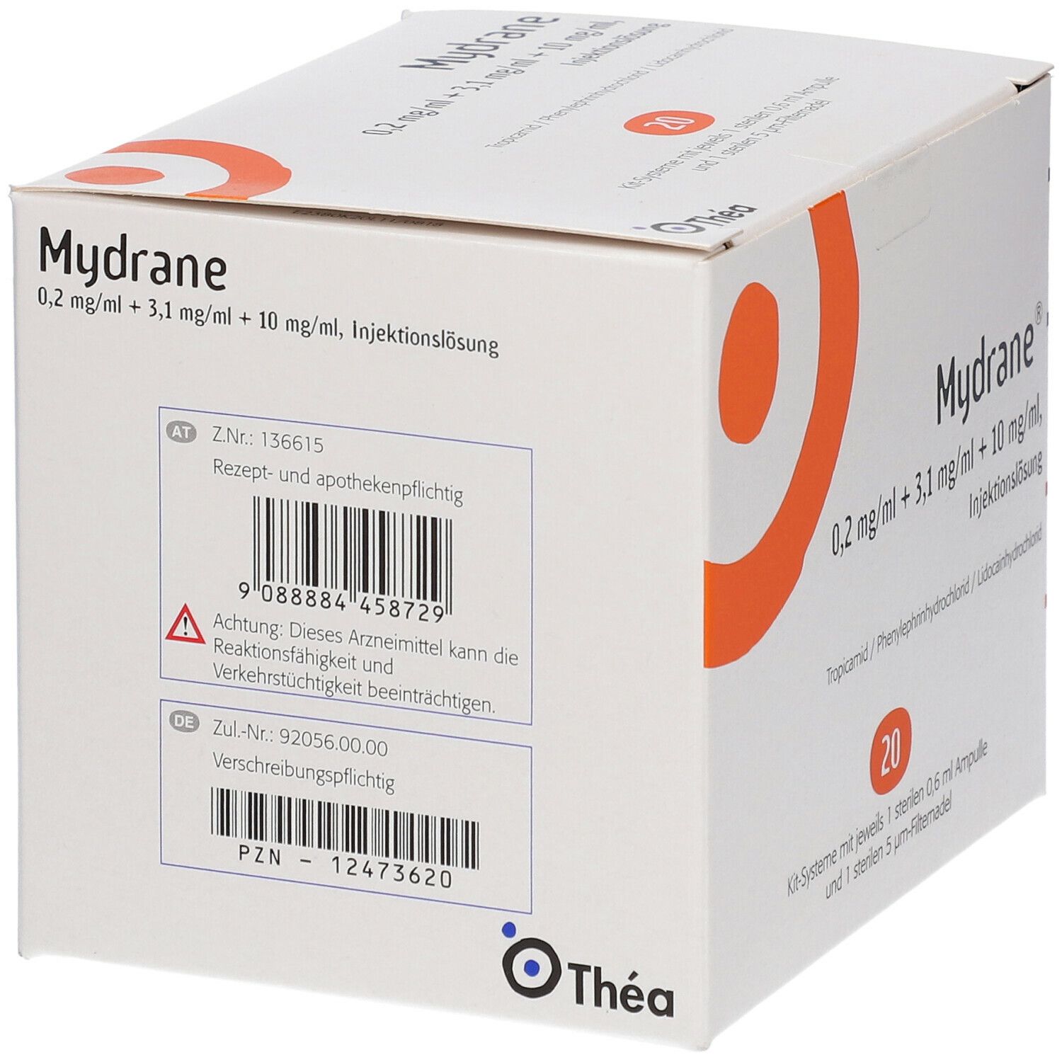 Mydrane 0,2 mg/ml + 3,1 mg/ml + 10 mg/ml 20 St mit dem E-Rezept kaufen ...