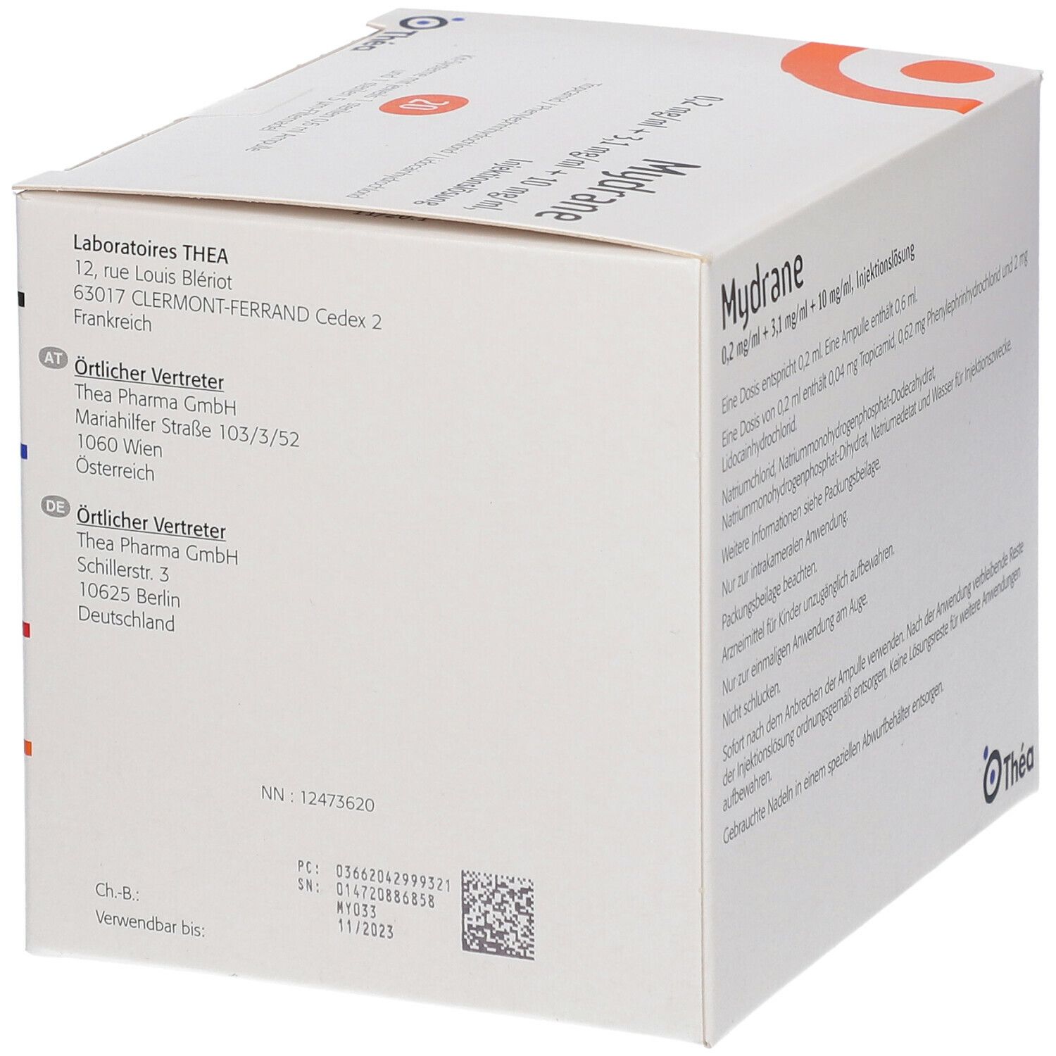 Mydrane 0,2 mg/ml + 3,1 mg/ml + 10 mg/ml 20 St mit dem E-Rezept kaufen ...