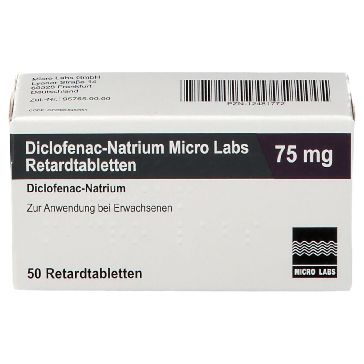 Diclofenac-Natrium Micro Labs 75 mg 50 St mit dem E-Rezept kaufen ...