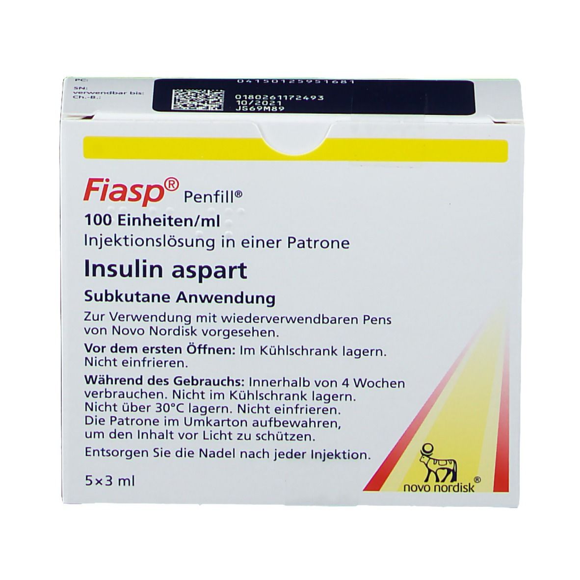 Fiasp® Penfill® 100 Einheiten/ml 5x3 ml mit dem E-Rezept kaufen - Shop Apotheke