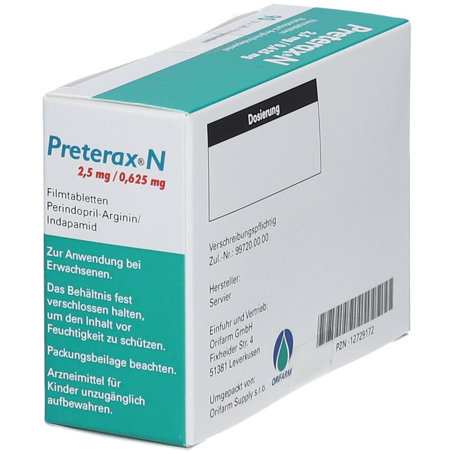 Preterax N 2,5 mg/0,625 mg 90 St mit dem E-Rezept kaufen - Shop Apotheke