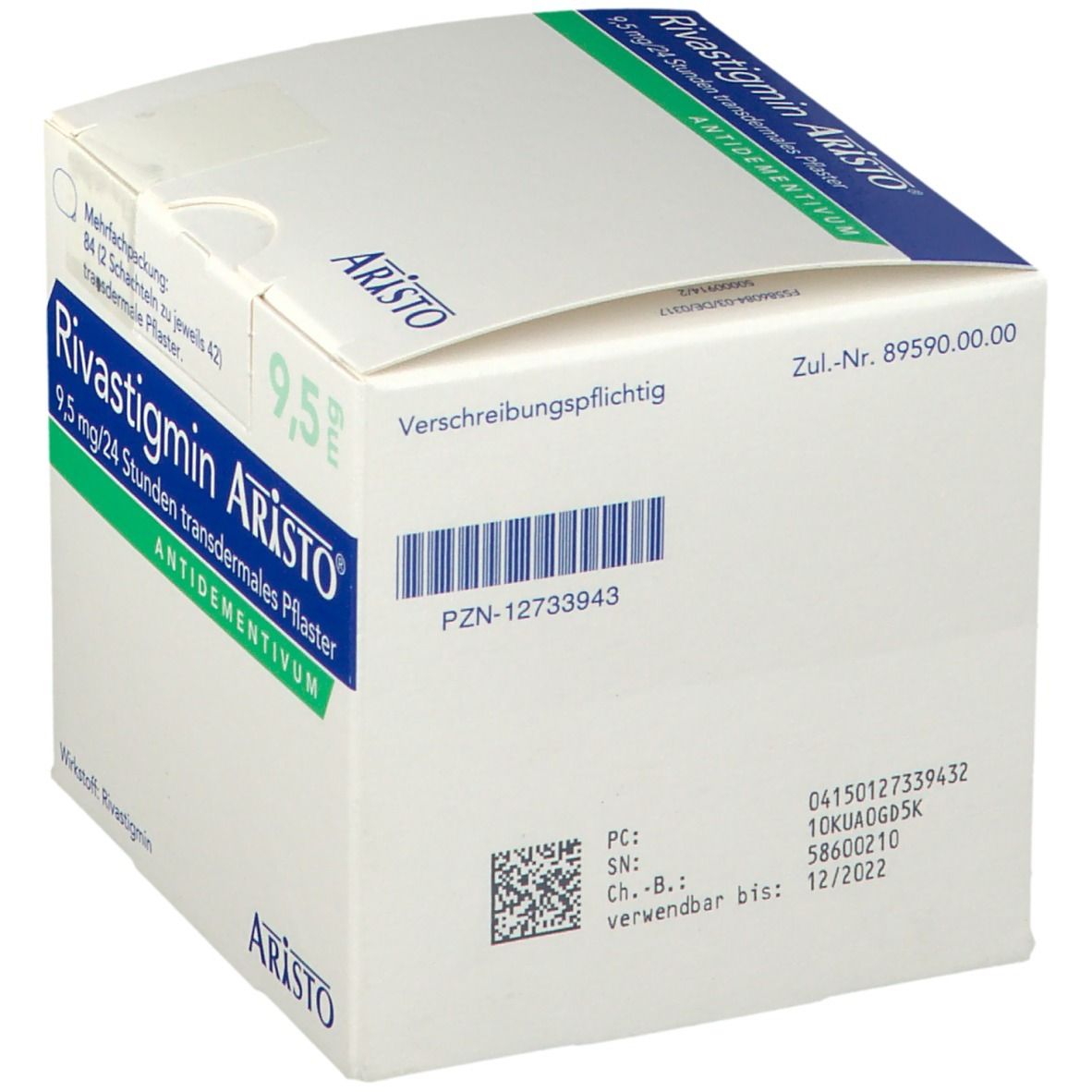 Rivastigmin Aristo® 9,5 mg/24 Stunden 84 St mit dem E-Rezept kaufen ...