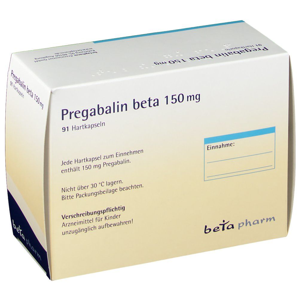 PREGABALIN beta 150 mg Hartkapseln 91 St mit dem E-Rezept kaufen - Shop ...