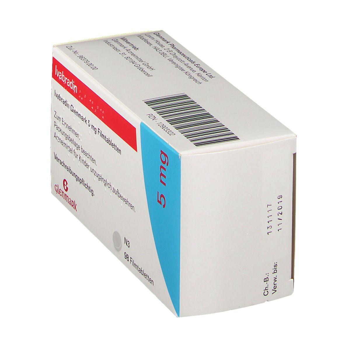 IVABRADIN Glenmark 5 mg Filmtabletten 98 St mit dem E-Rezept kaufen ...