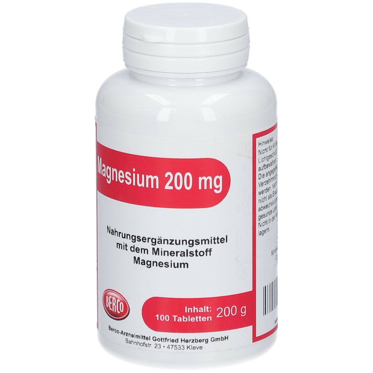 Magnesium 200 mg Berco 100 St - Shop Apotheke