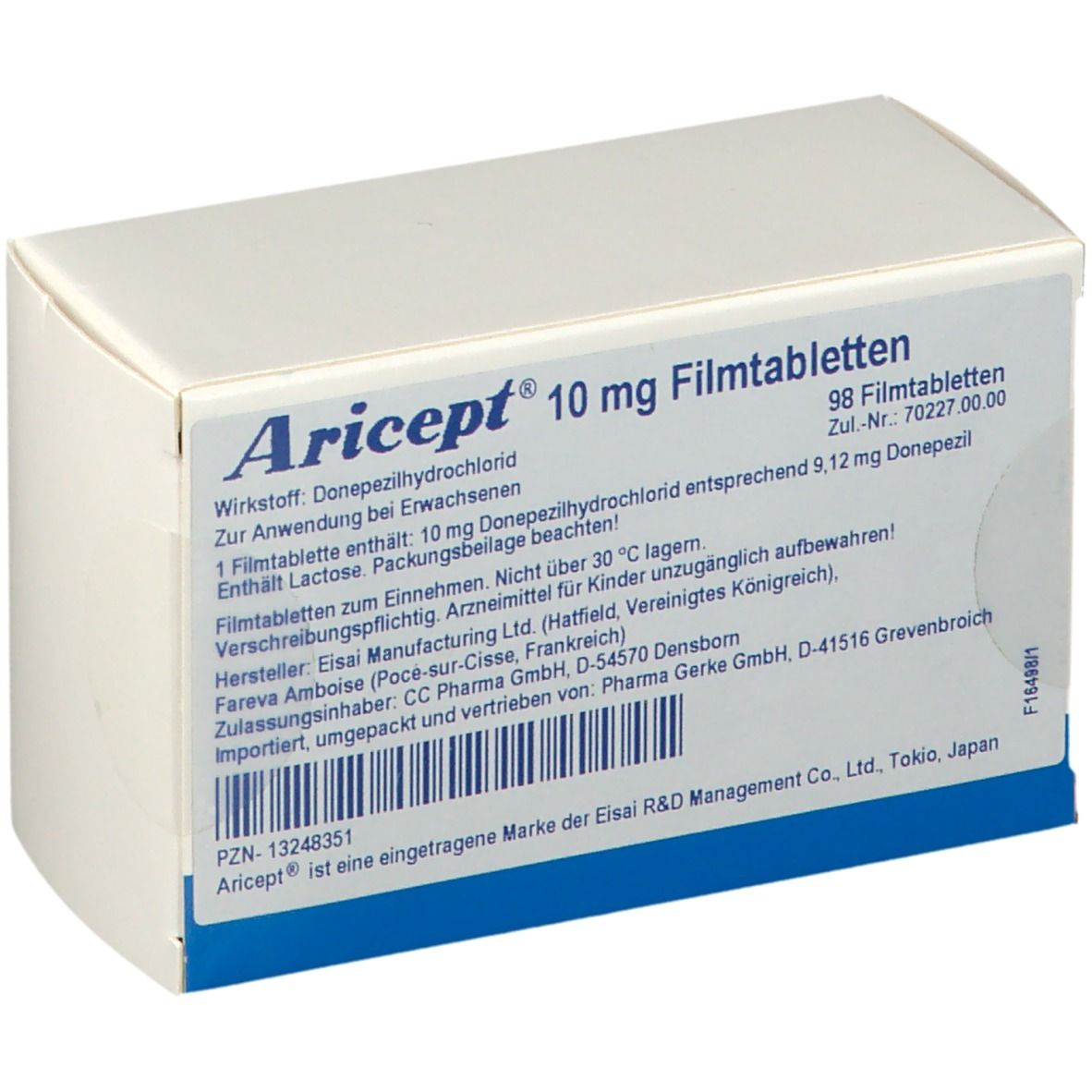 ARICEPT 10 mg Filmtabletten 98 St mit dem E-Rezept kaufen - Shop Apotheke