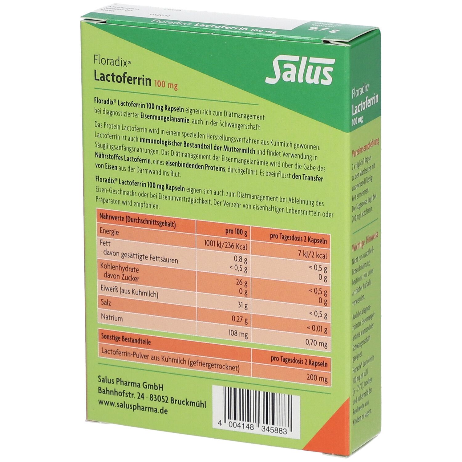 Salus® Floradix® Lactoferrin 100 mg 30 St - shop-apotheke.at