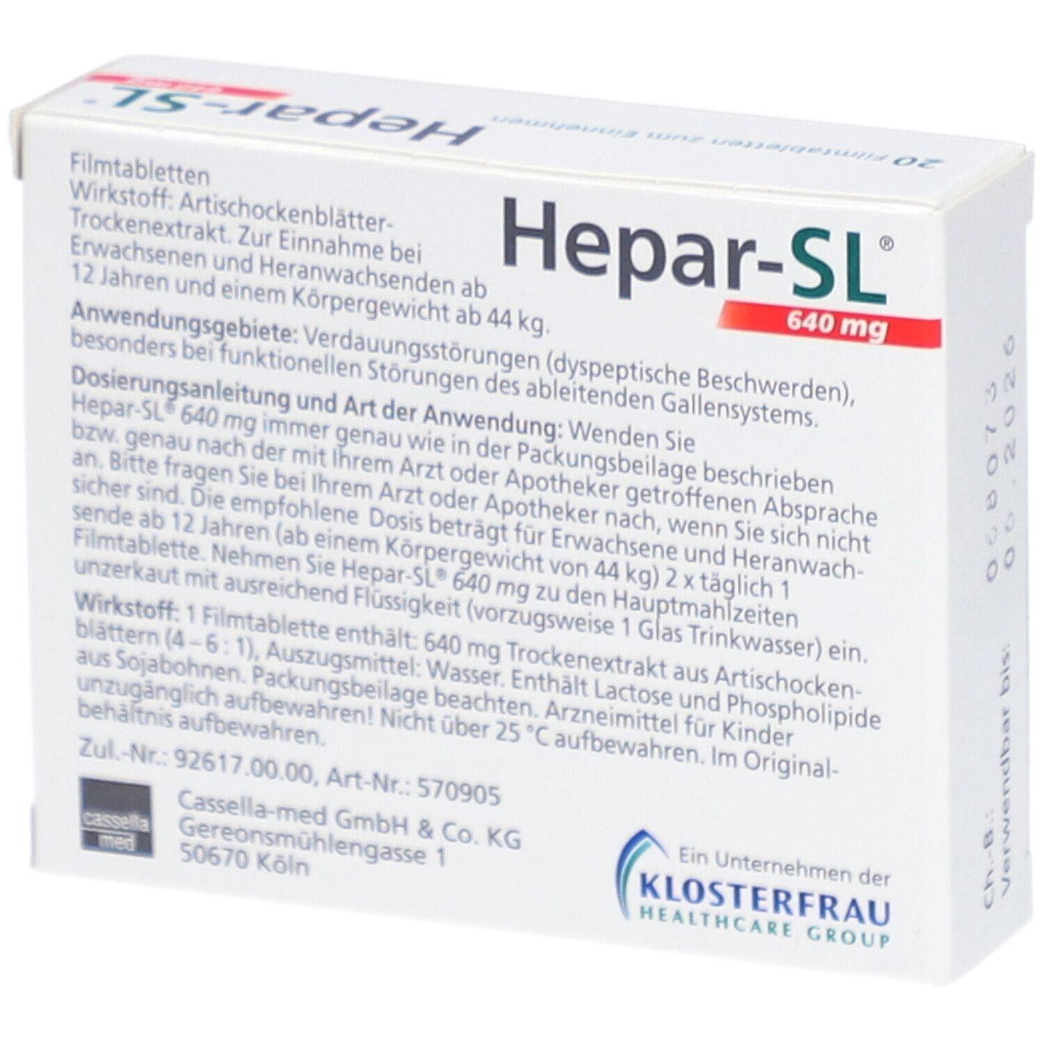 Hepar-SL® 640 mg 20 St - shop-apotheke.com