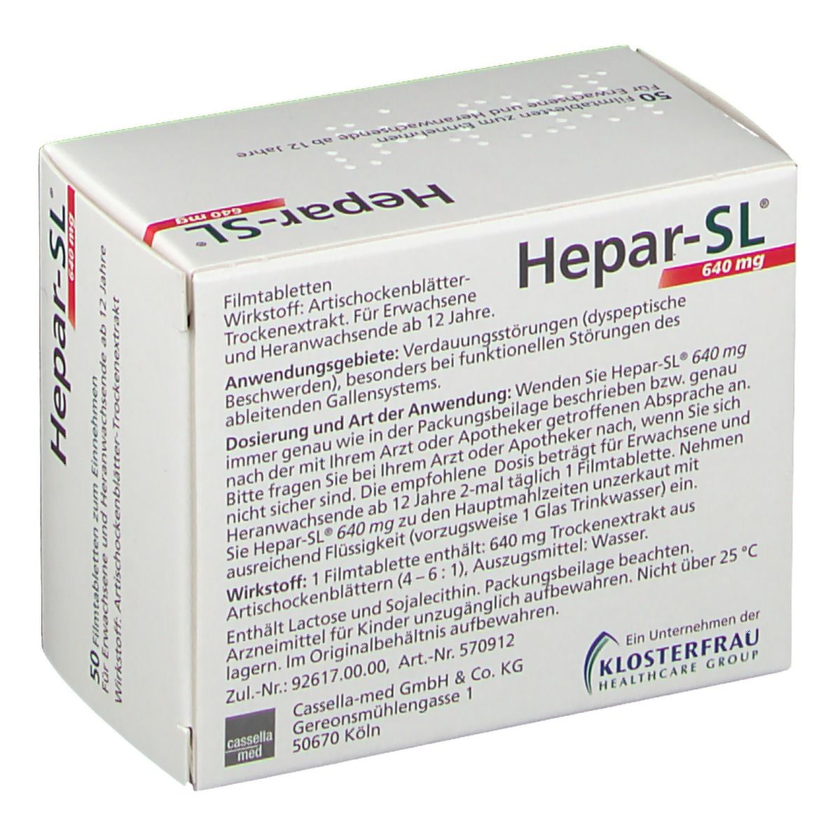 Hepar-SL® 640 mg 50 St - shop-apotheke.com